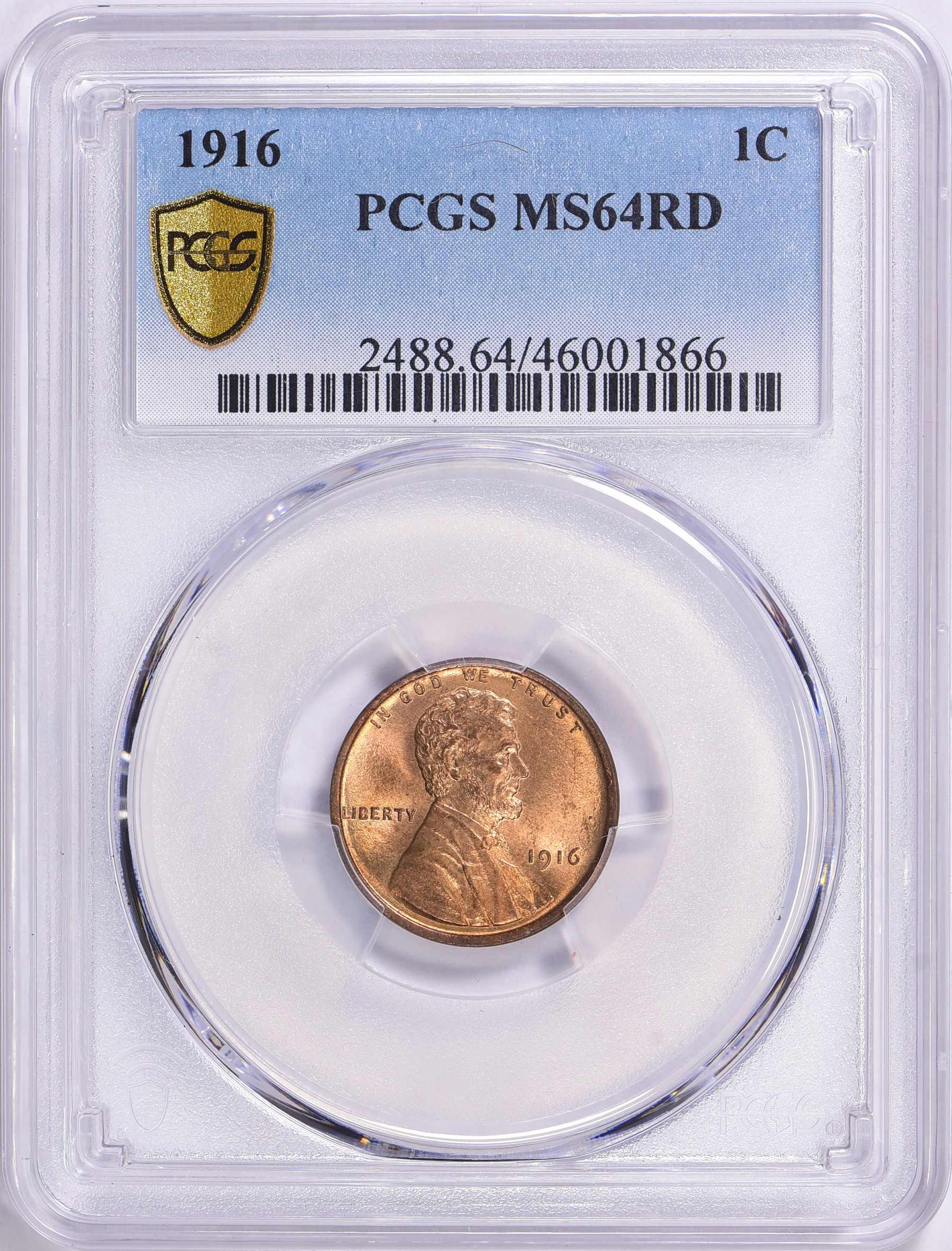 1916 Lincoln Cent PCGS MS-64 RD (Item 1757159) | GreatCollections Coin ...