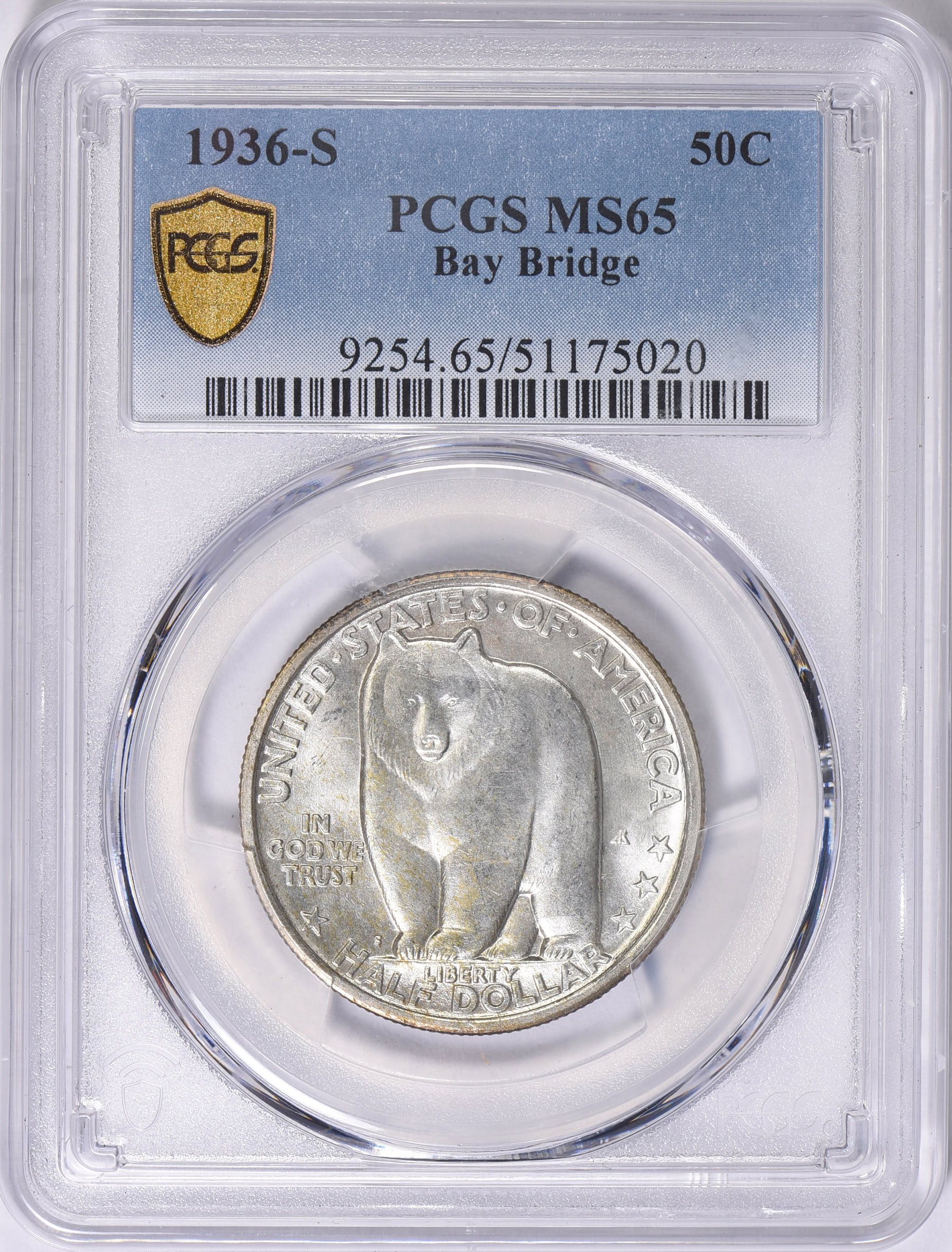 1936-S San-Francisco-Oakland Bay Bridge Opening Half Dollar PCGS MS-65 ...