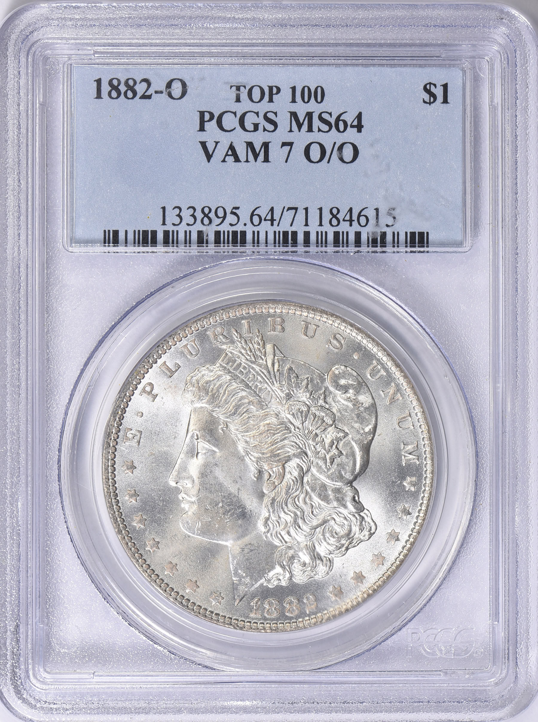 1882-O Morgan Silver Dollar O/O VAM-7 Top 100 PCGS MS-64 (Item 1757256) | GreatCollections Coin ...