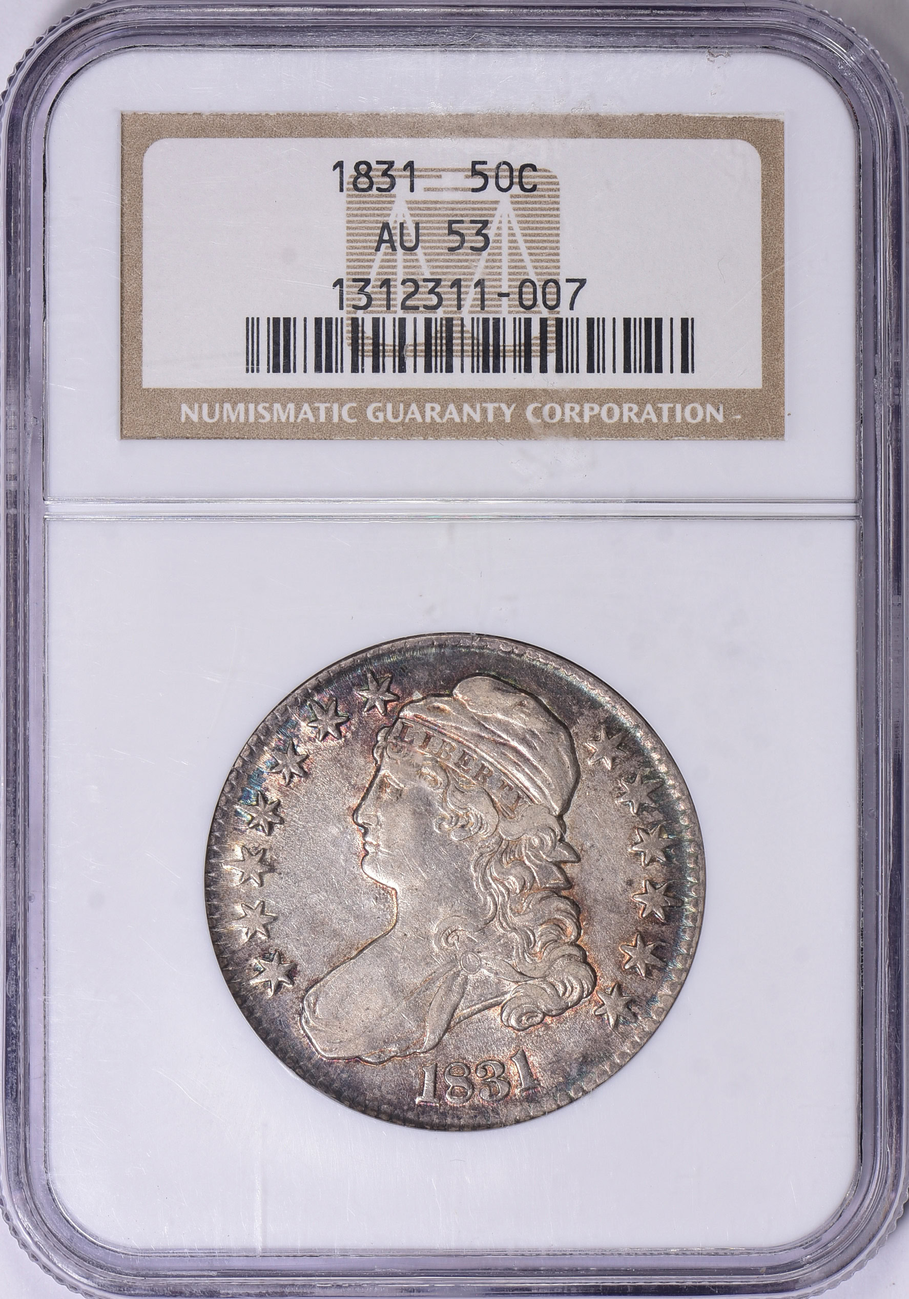 1831 Capped Bust Half Dollar NGC AU-53 (Toned) (Item 1757260) | GreatCollections Coin Auctions