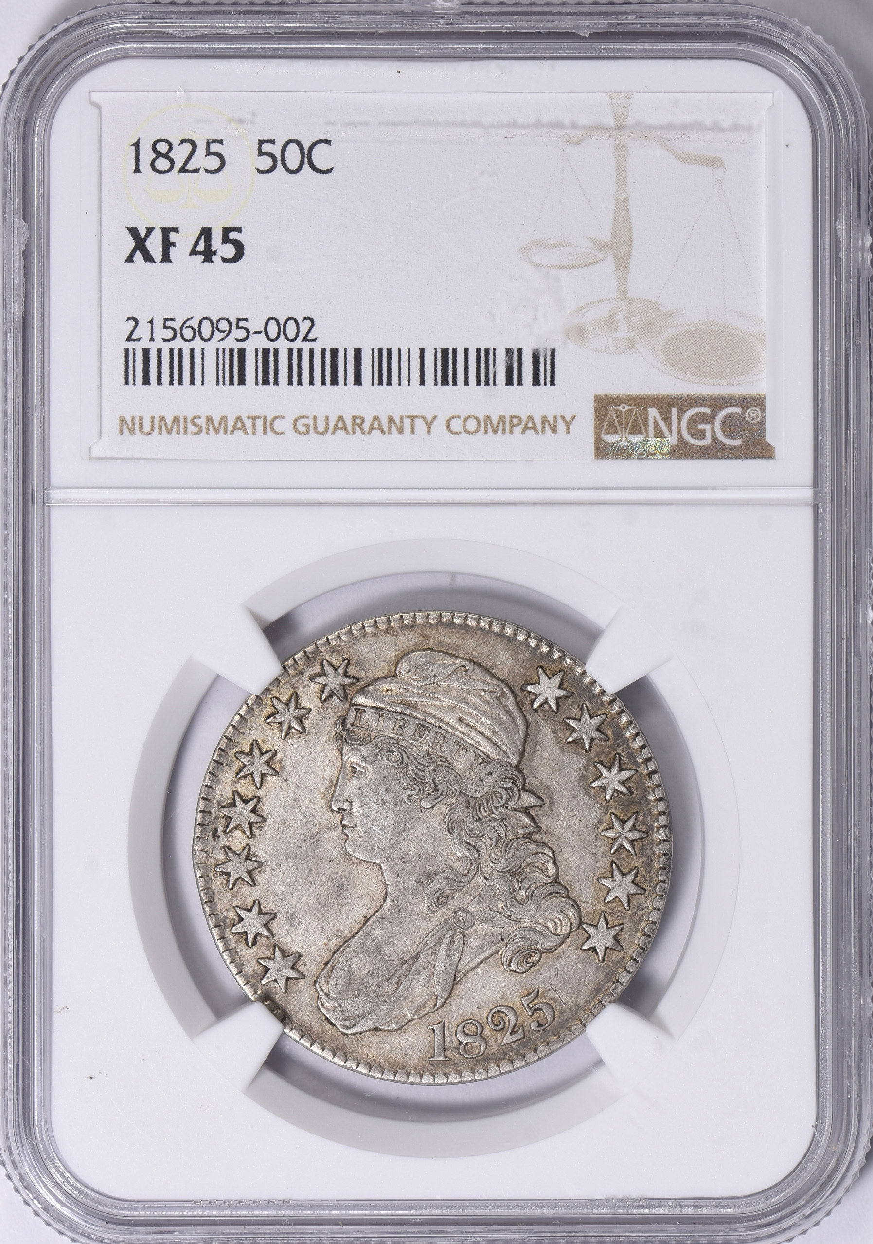 1825 Capped Bust Half Dollar NGC XF-45 (Item 1757263) | GreatCollections Coin Auctions