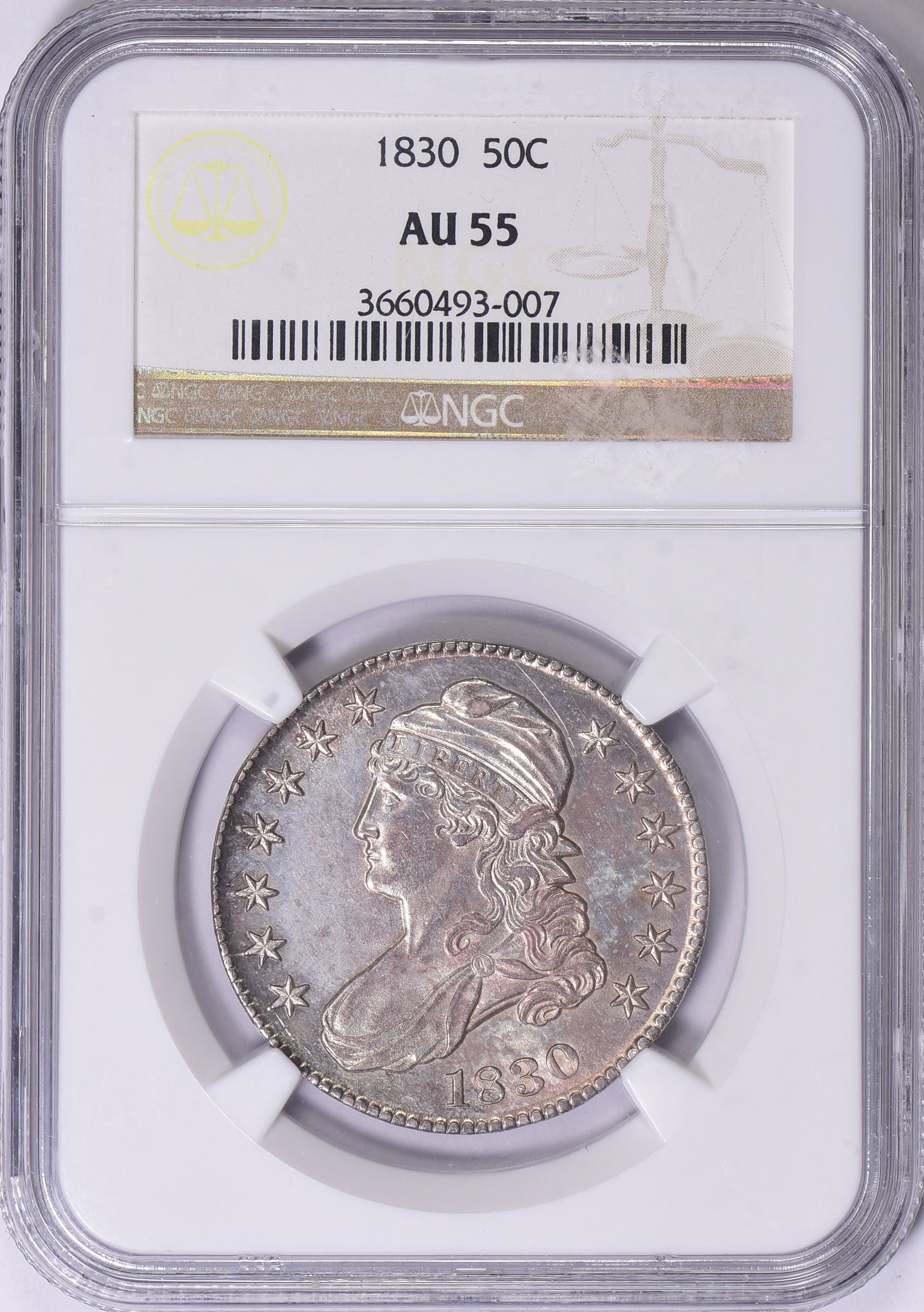 1830 Capped Bust Half Dollar NGC AU-55 (Toned) (Item 1757265) | GreatCollections Coin Auctions