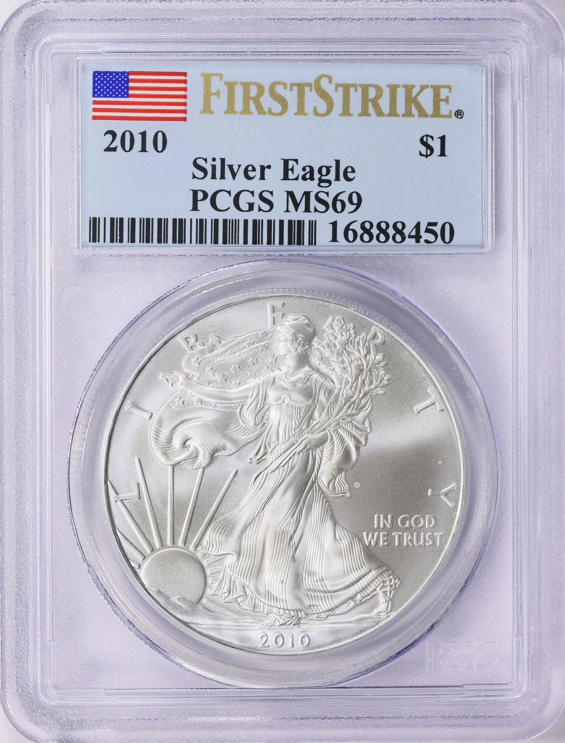 2010 $1 Silver Eagle First Strike PCGS MS-69 (Item 1757378 ...