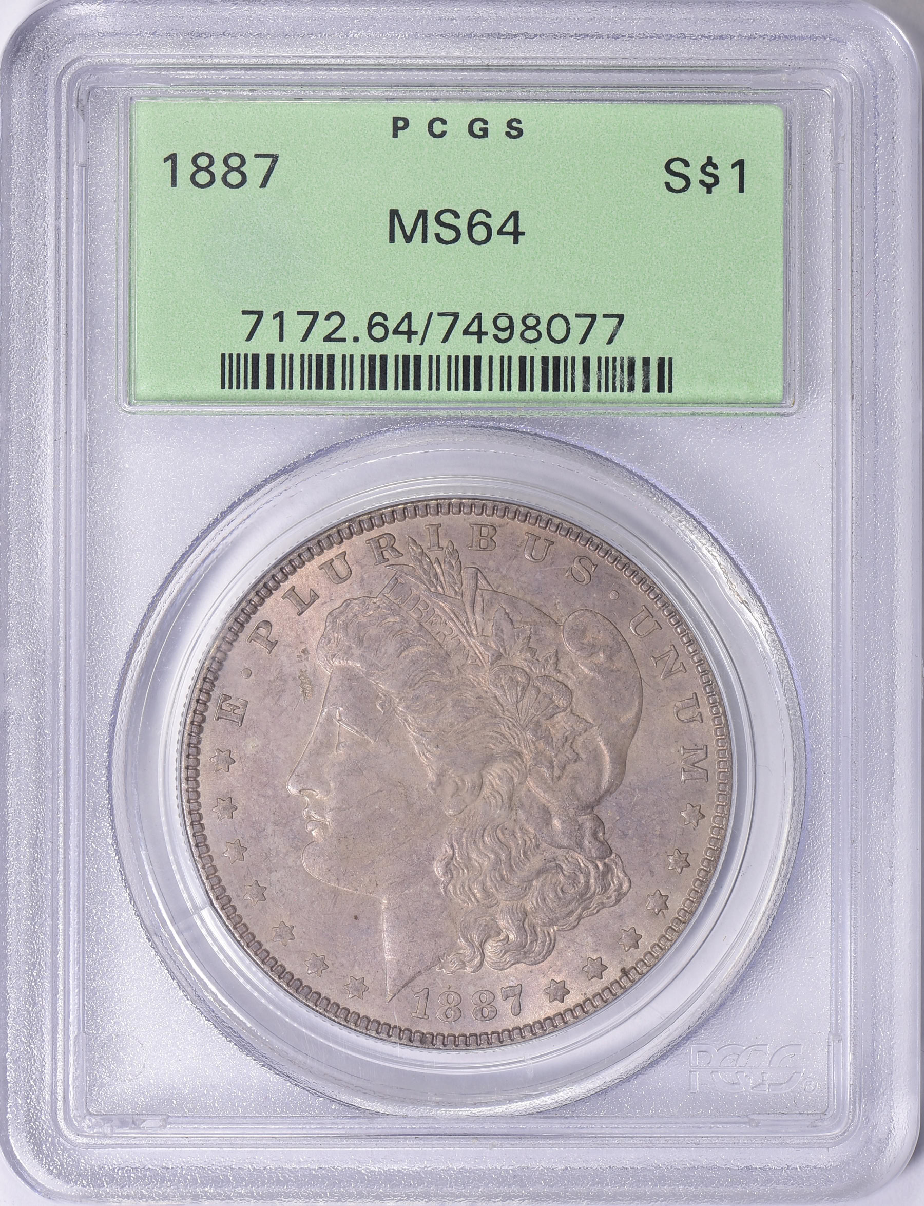 1887 Morgan Silver Dollar PCGS MS-64 OGH (Item 1757484) | GreatCollections Coin Auctions