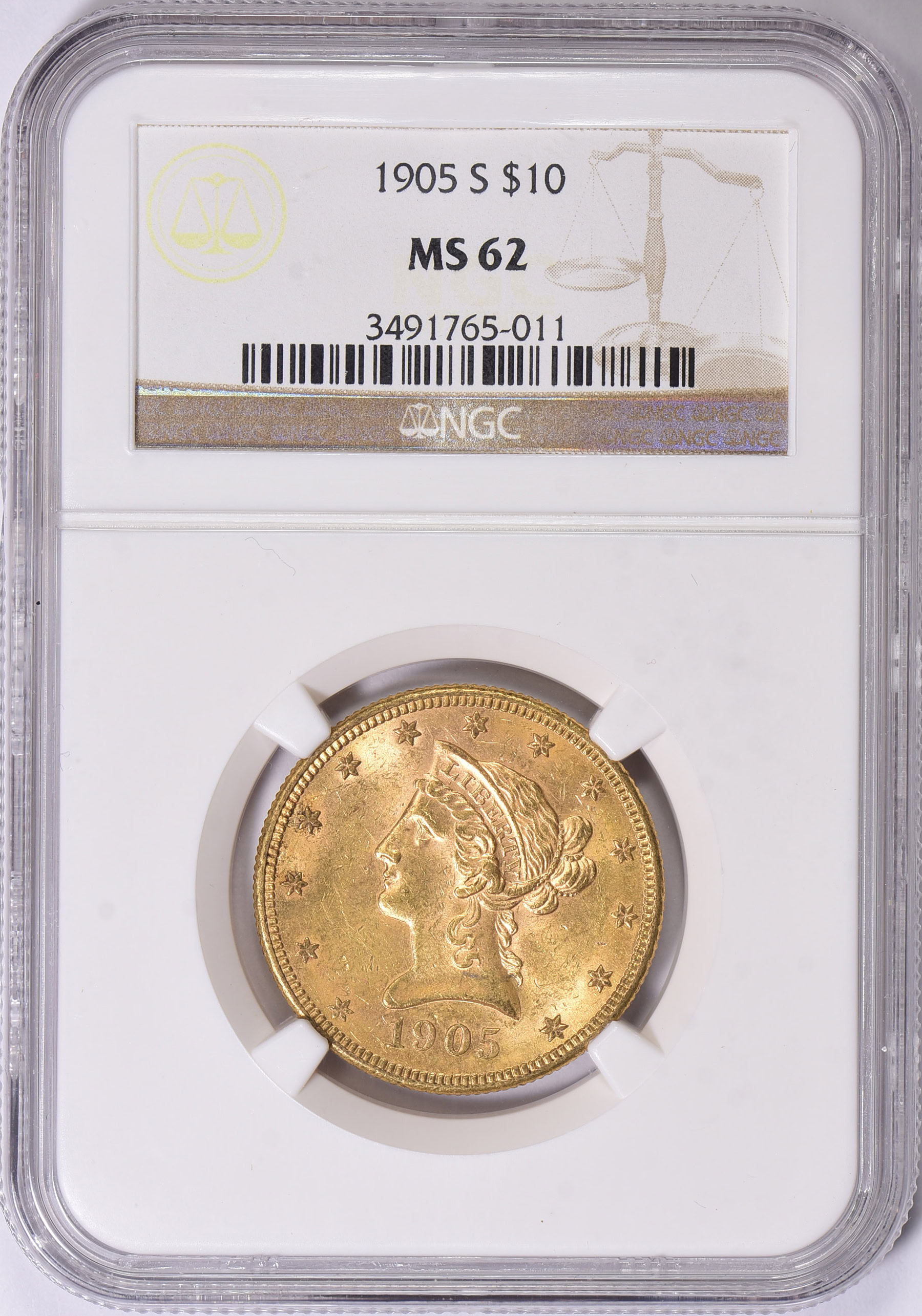1905-S Liberty Gold Eagle NGC MS-62 (Item 1757500) | GreatCollections Coin Auctions