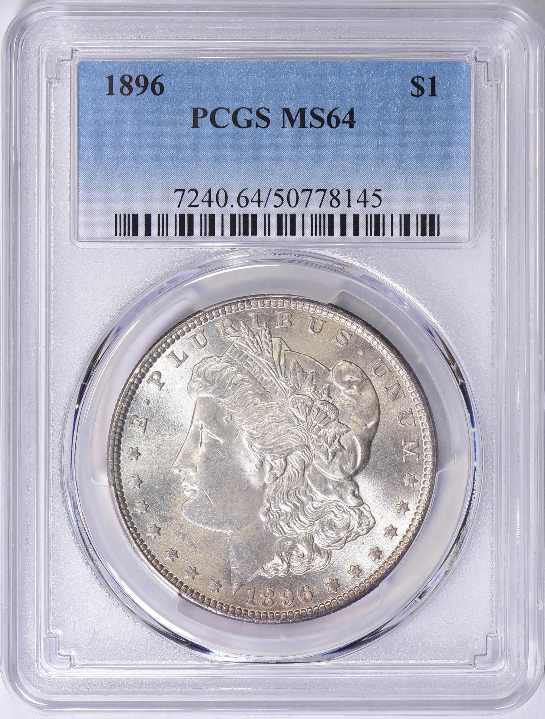 1896 Morgan Silver Dollar PCGS MS-64 (Item 1757558) | GreatCollections ...