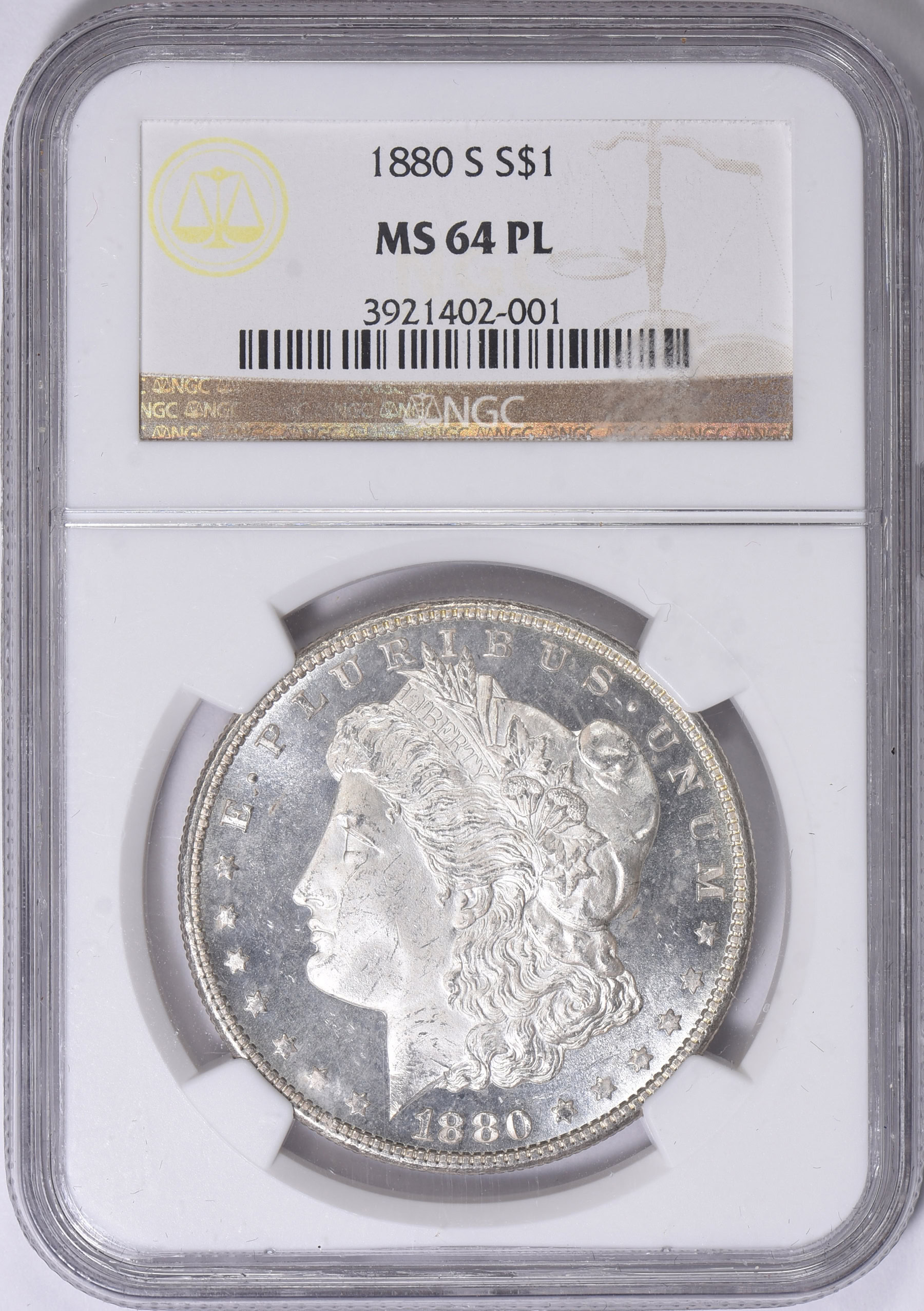 1880-S Morgan Silver Dollar NGC MS-64 PL (Item 1757603) | GreatCollections Coin Auctions