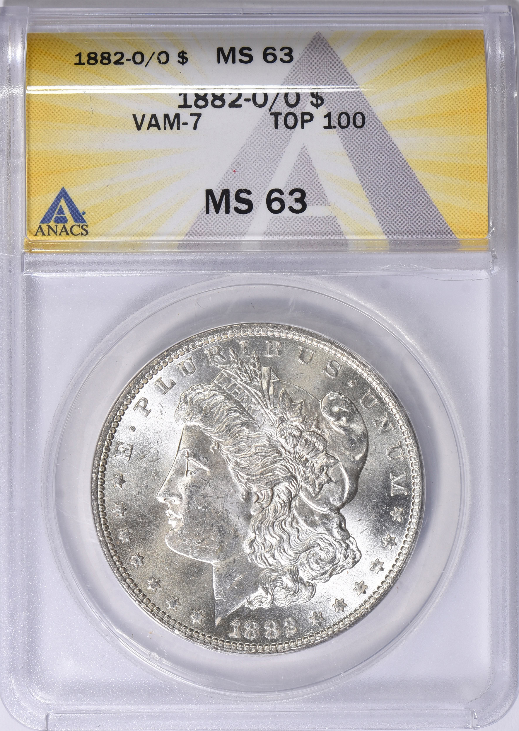 1882-O/O Morgan Silver Dollar VAM-7 Top 100 ANACS MS-63 (Item 1757722) | GreatCollections Coin ...