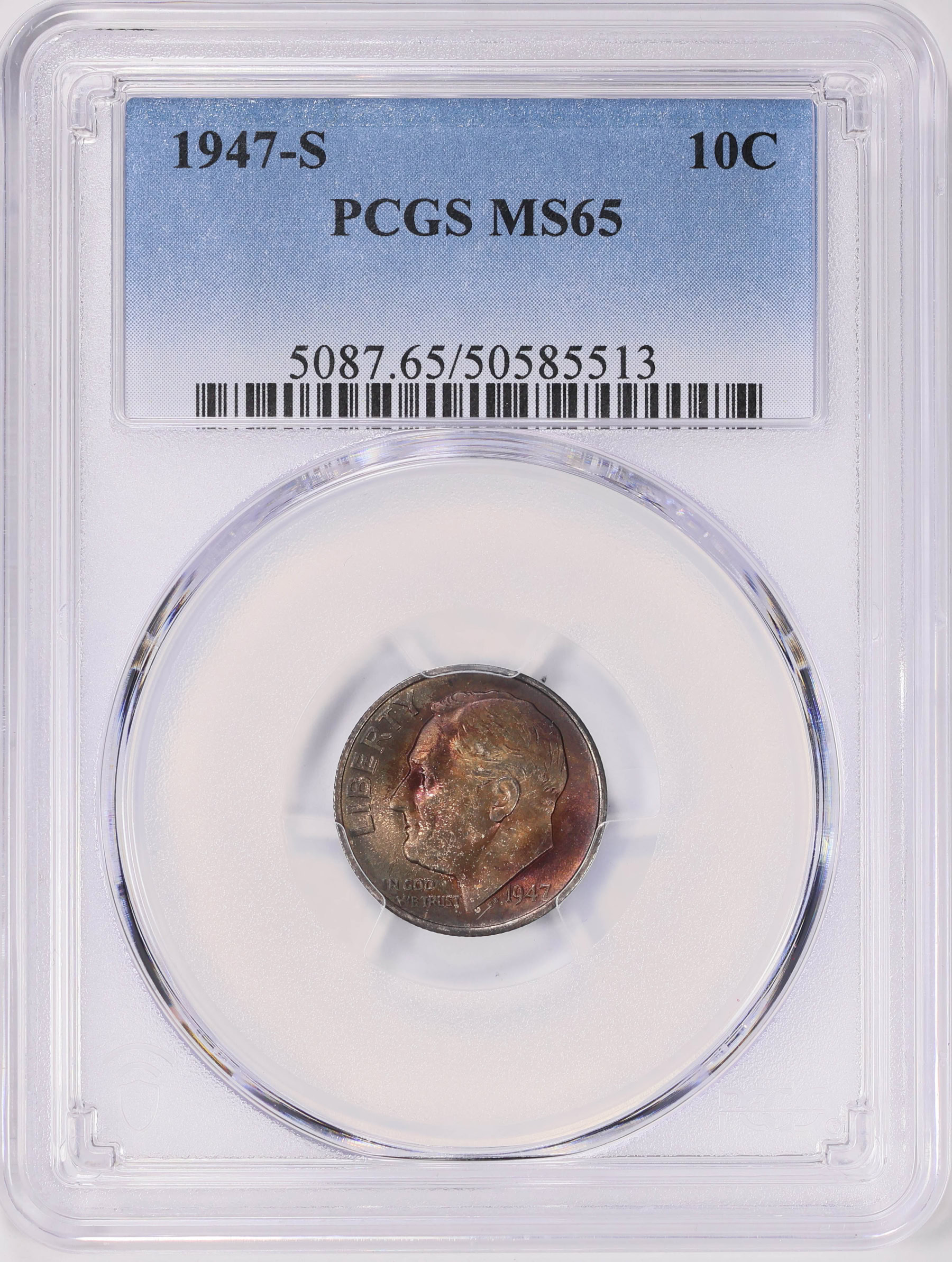 1947-S Roosevelt Dime PCGS MS-65 (Toned) (Item 1757842) | GreatCollections Coin Auctions