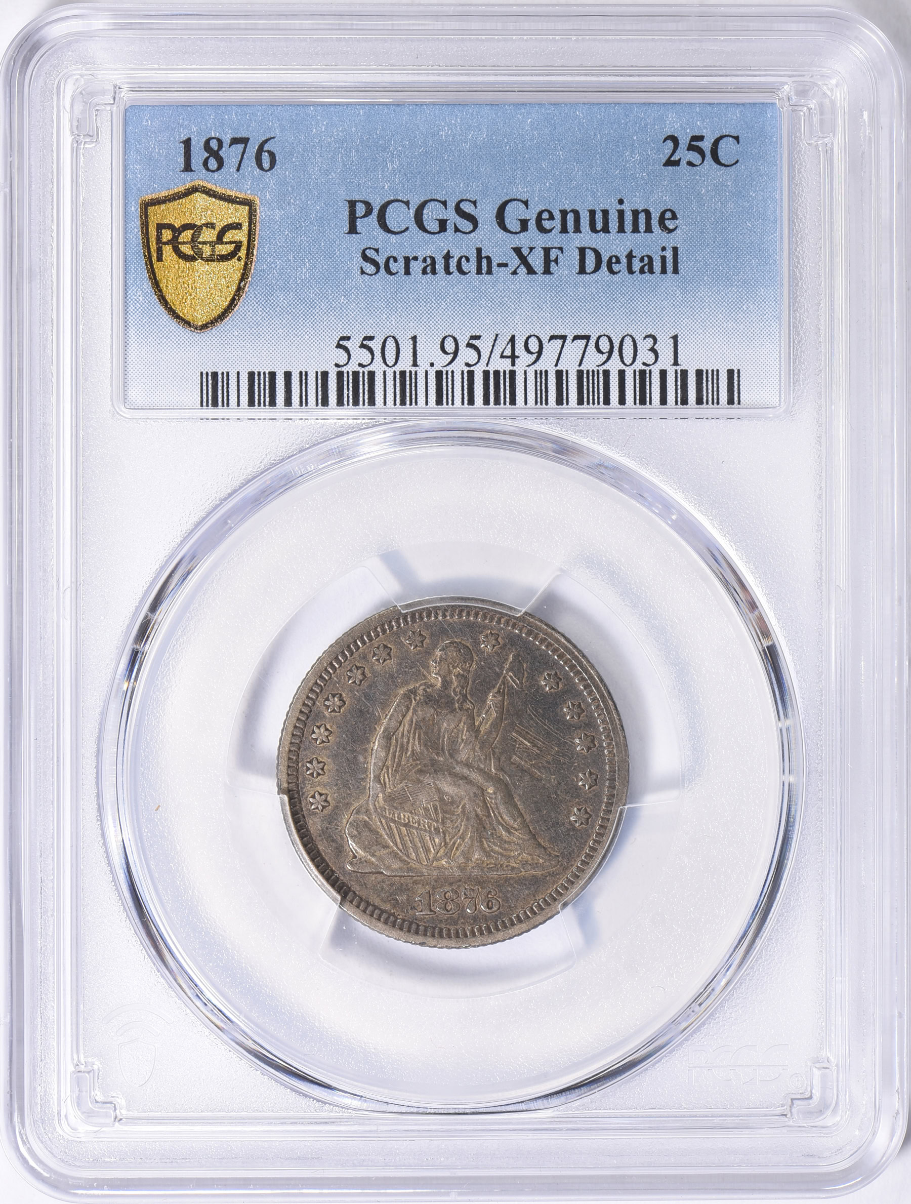 1876 Seated Liberty Quarter PCGS Genuine XF Details (Item 1757931) | GreatCollections Coin Auctions