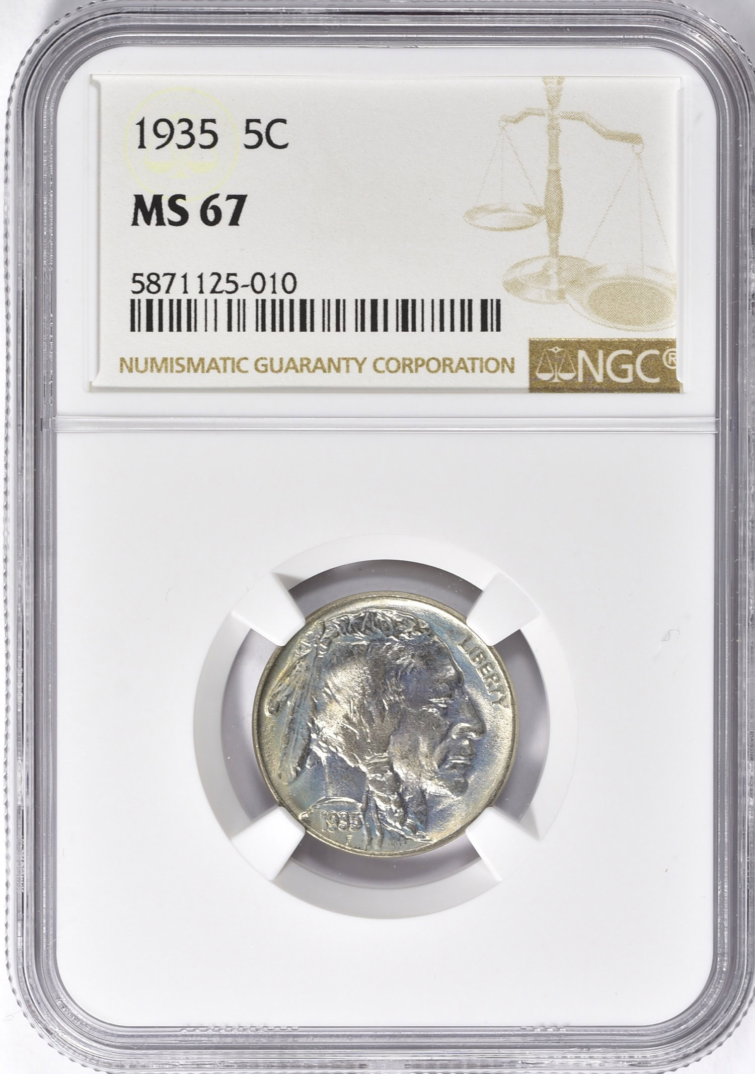 1935 Buffalo Nickel NGC MS-67 (Item 1758045) | GreatCollections Coin ...