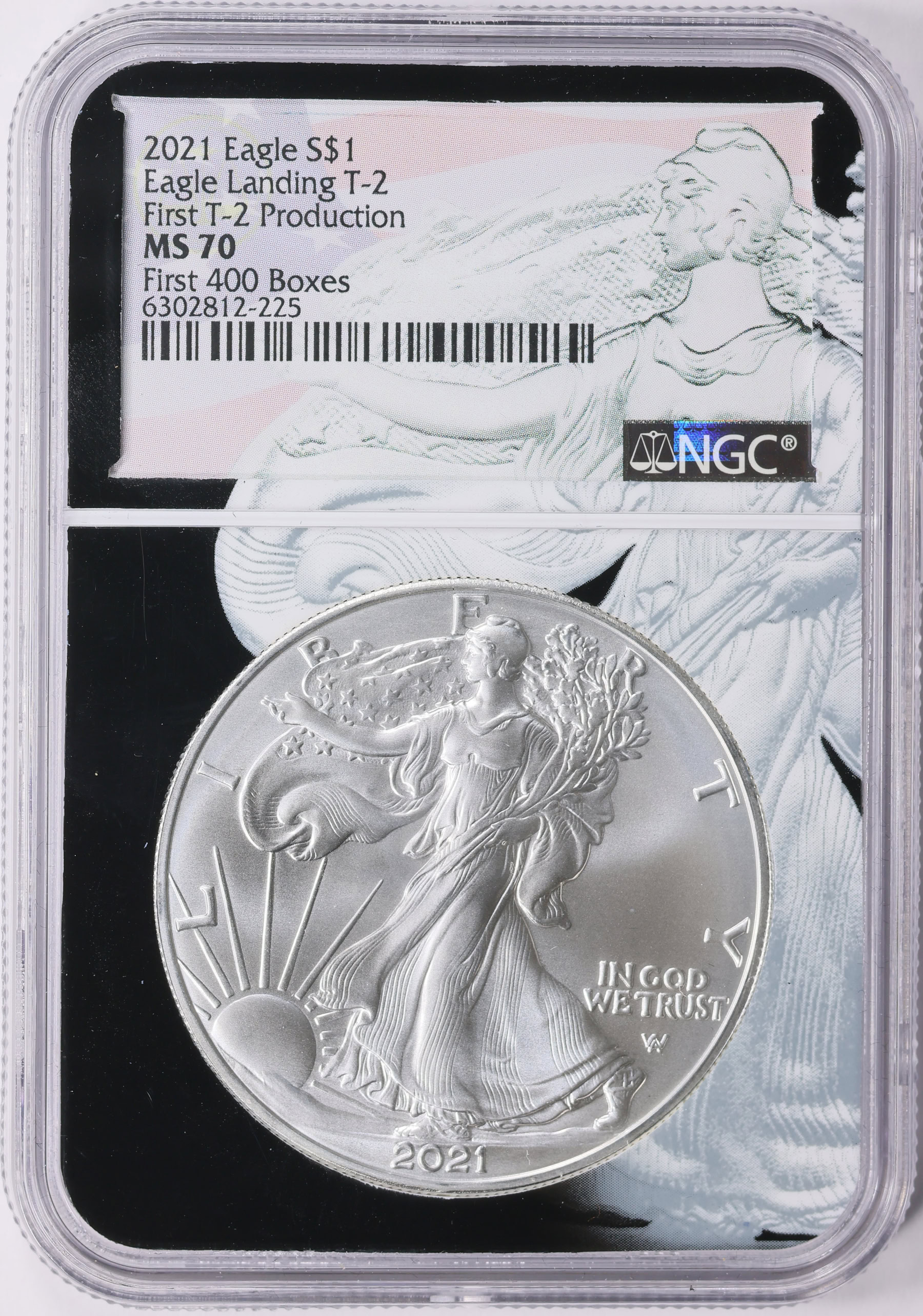 2021 $1 Silver Eagle First Type 2 Production NGC MS-70 (Silver Eagle ...