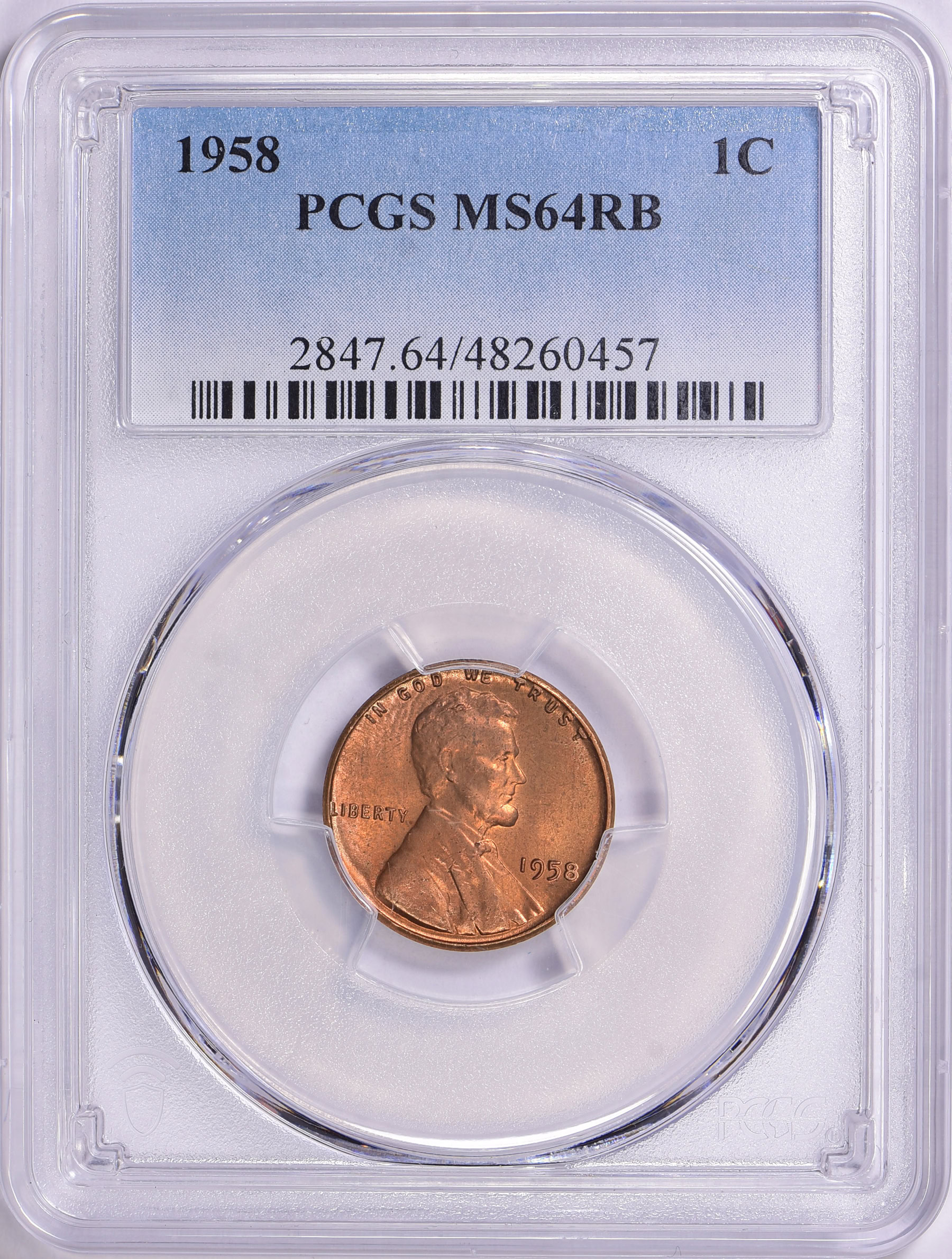 1958 Lincoln Cent PCGS MS-64 RB (Item 1758122) | GreatCollections Coin Auctions