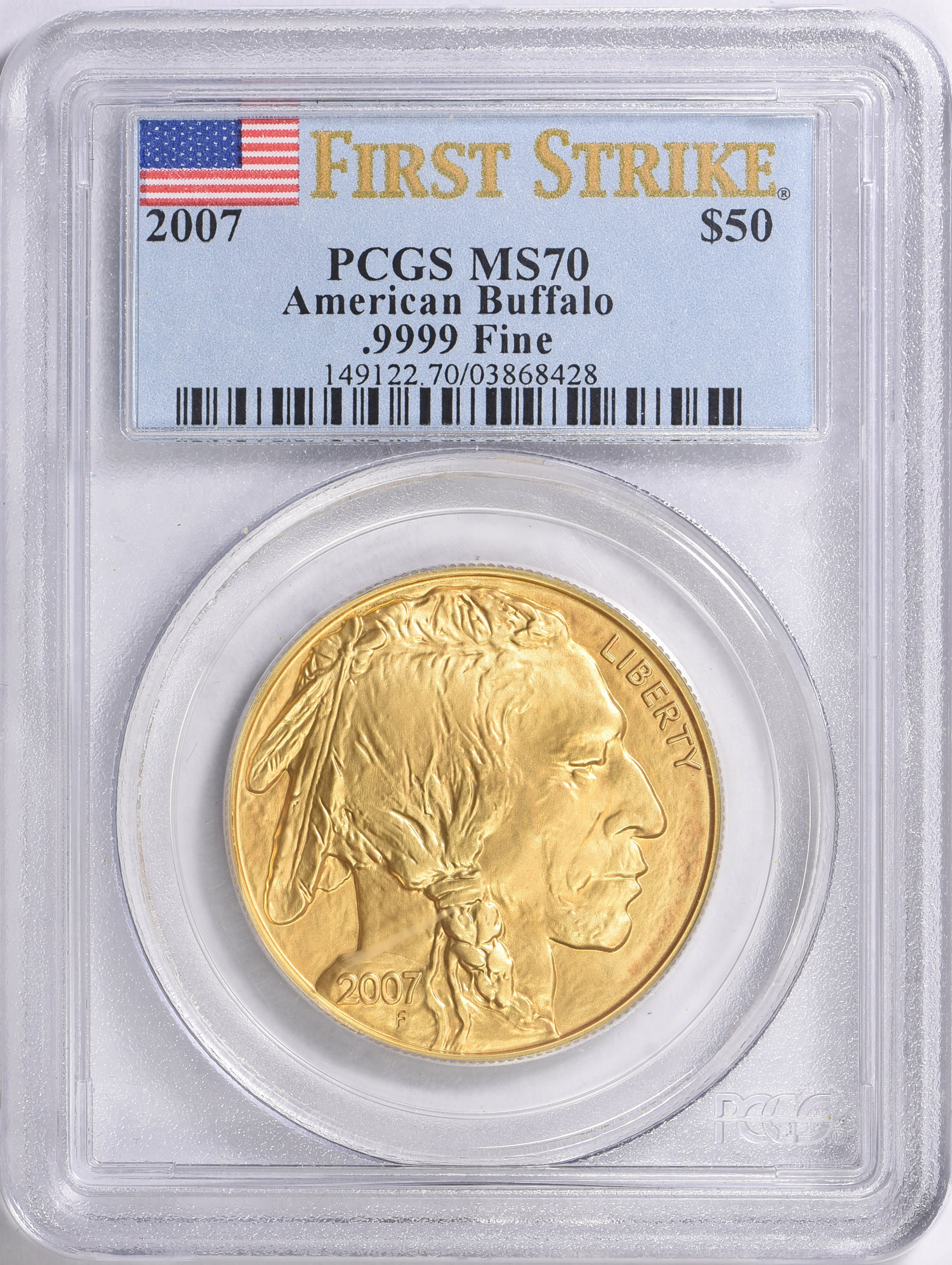 2007 $50 One-Ounce Gold American Buffalo First Strike PCGS MS-70 (Item 1758201 ...