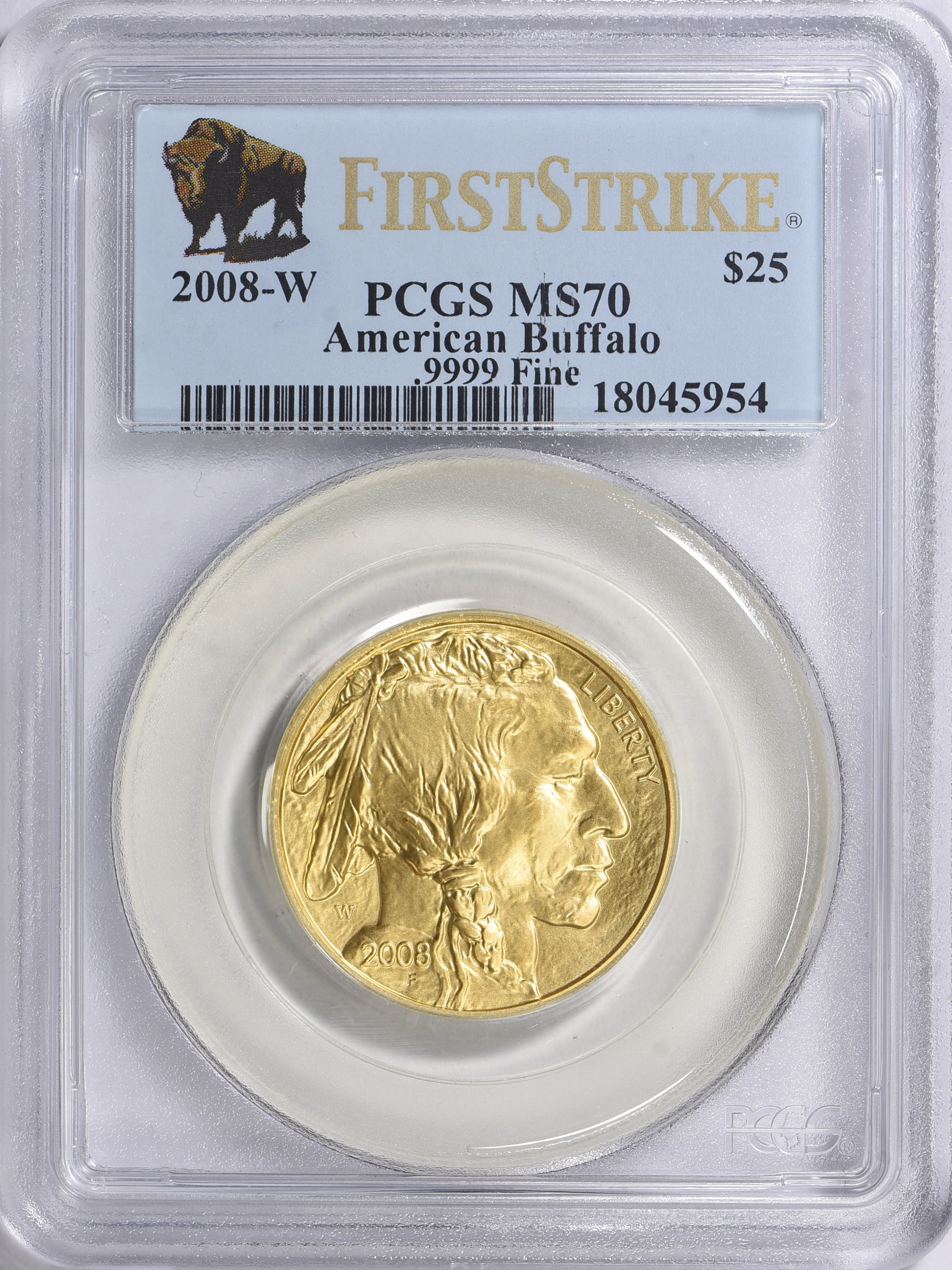 2008-W $25 Half-Ounce Gold American Buffalo Burnished First Strike PCGS ...