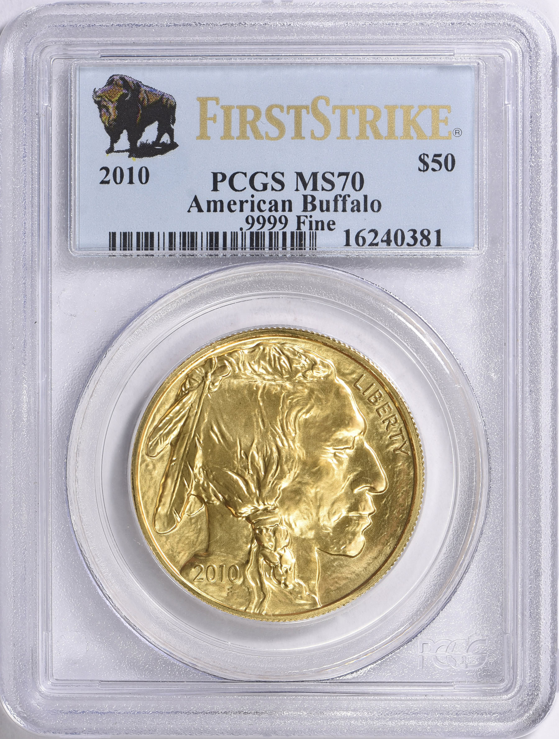 2010 $50 One-Ounce Gold American Buffalo First Strike PCGS MS-70 (Item 1758209 ...