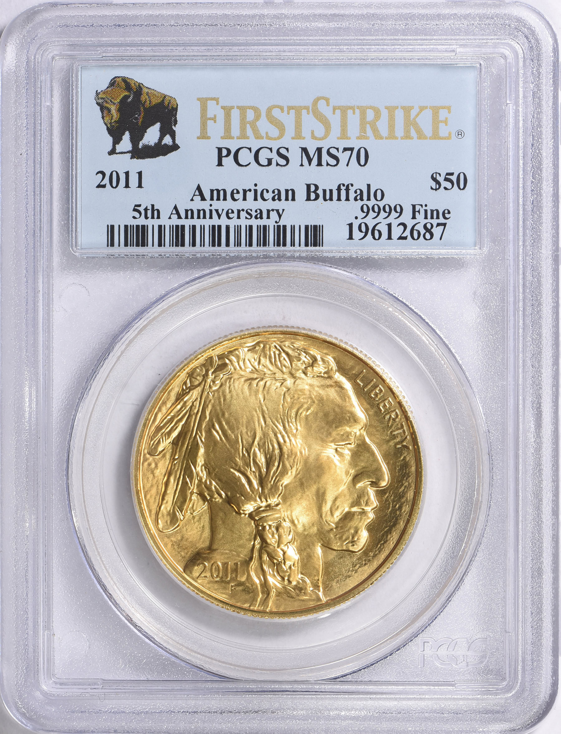 2011 $50 One-Ounce Gold American Buffalo First Strike PCGS MS-70 (Item 1758210 ...