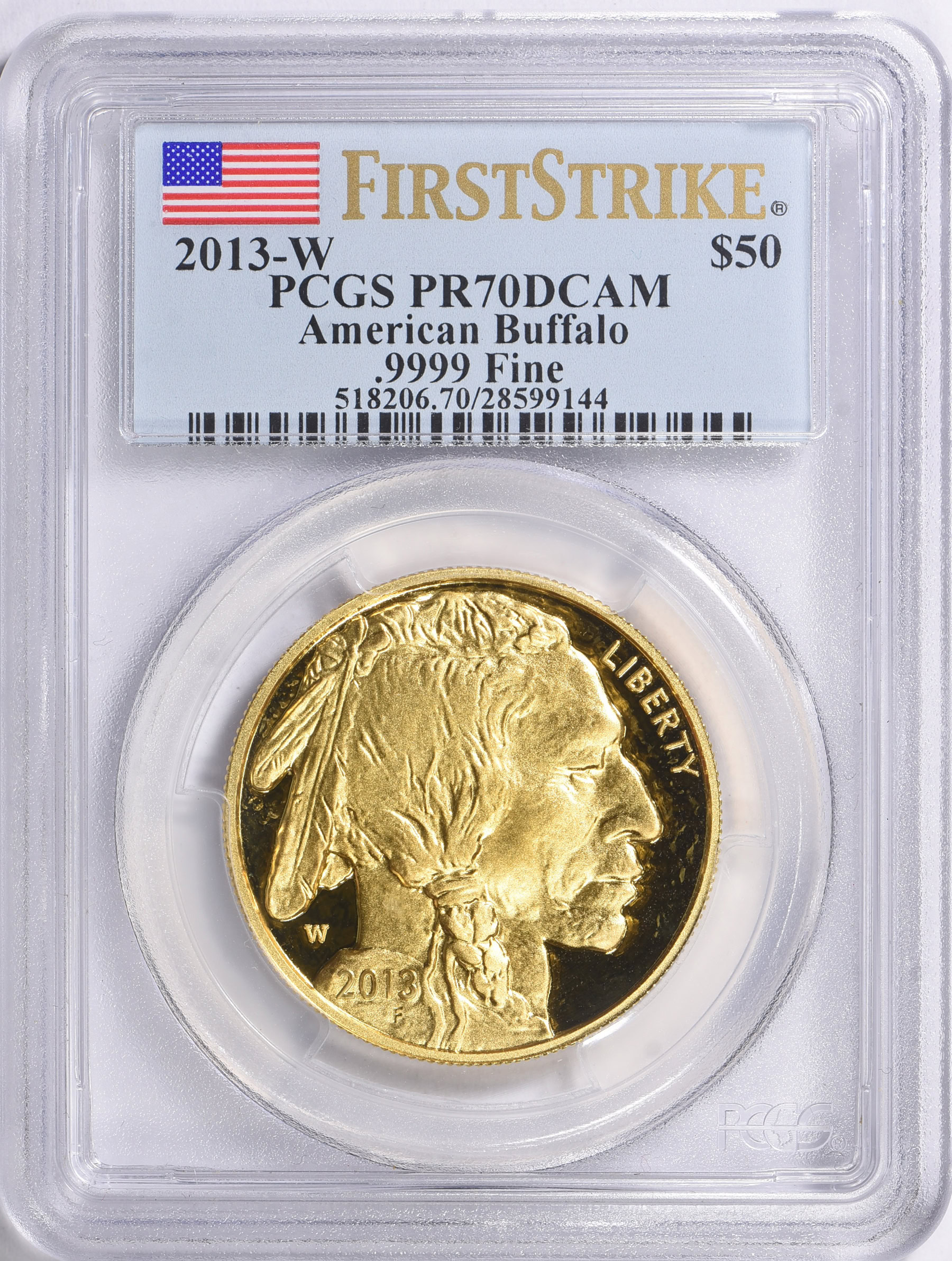2013-W $50 One-Ounce Gold American Buffalo First Strike PCGS Proof-70 DCAM (Item 1758212 ...