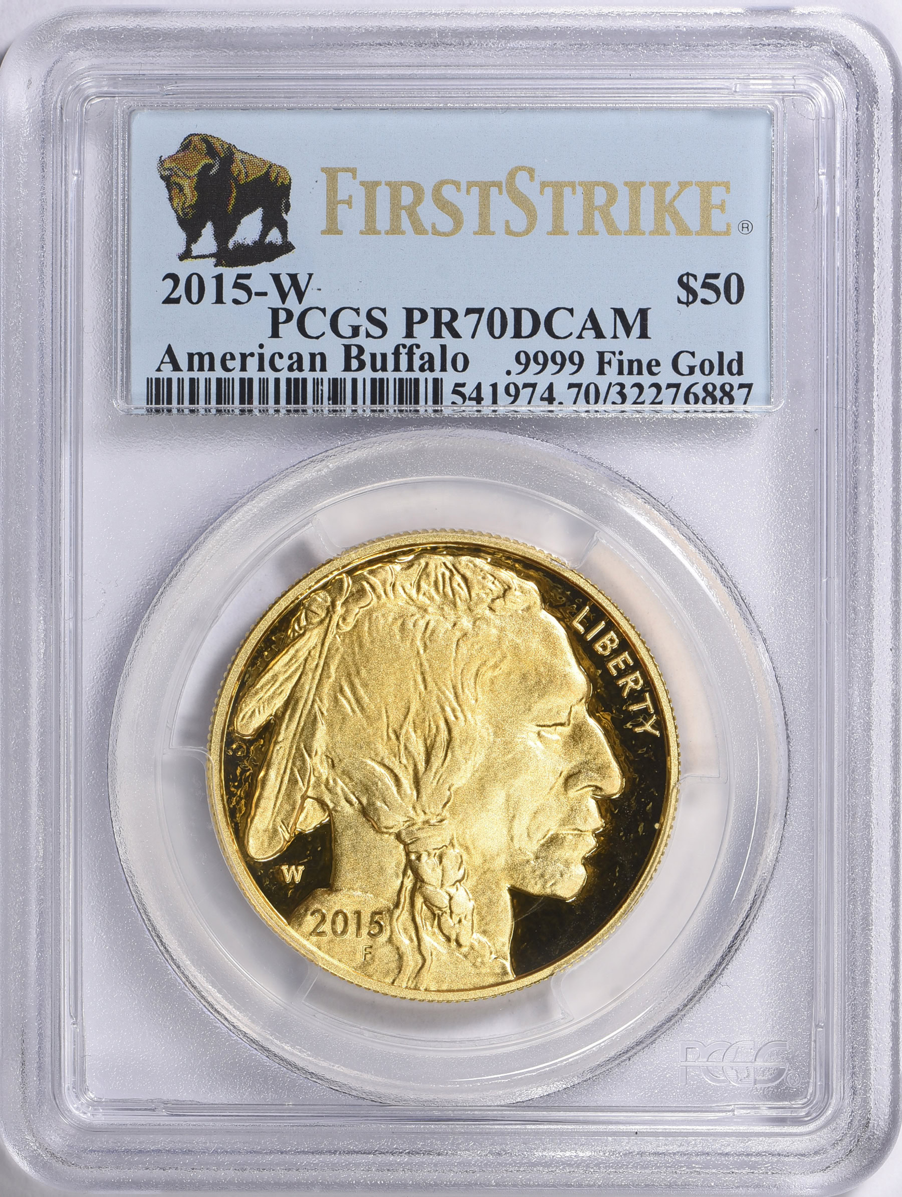 2015-W $50 One-Ounce Gold American Buffalo First Strike PCGS Proof-70 DCAM (Item 1758216 ...
