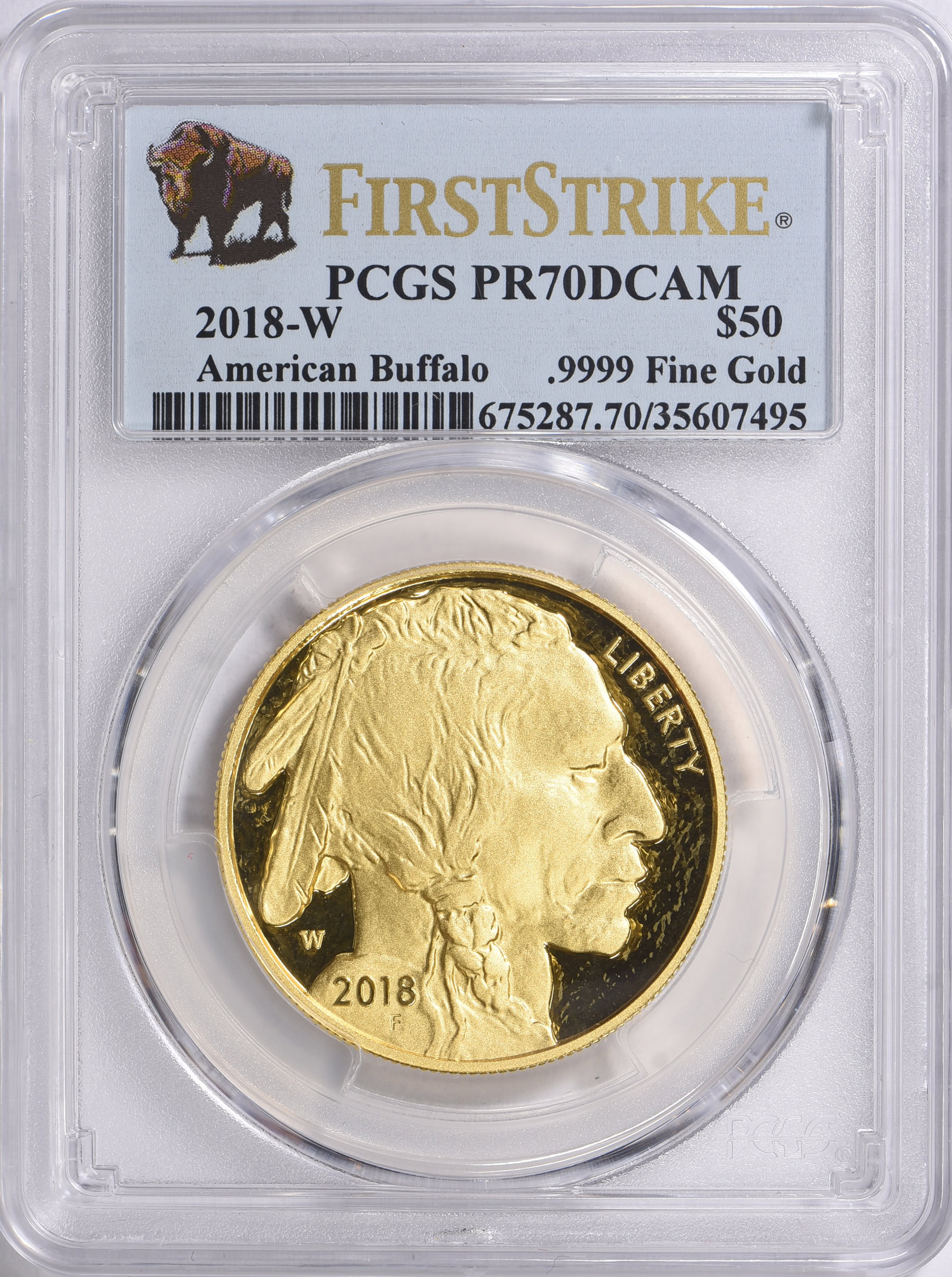 2018-W $50 One-Ounce Gold American Buffalo First Strike PCGS Proof-70 DCAM (Item 1758221 ...