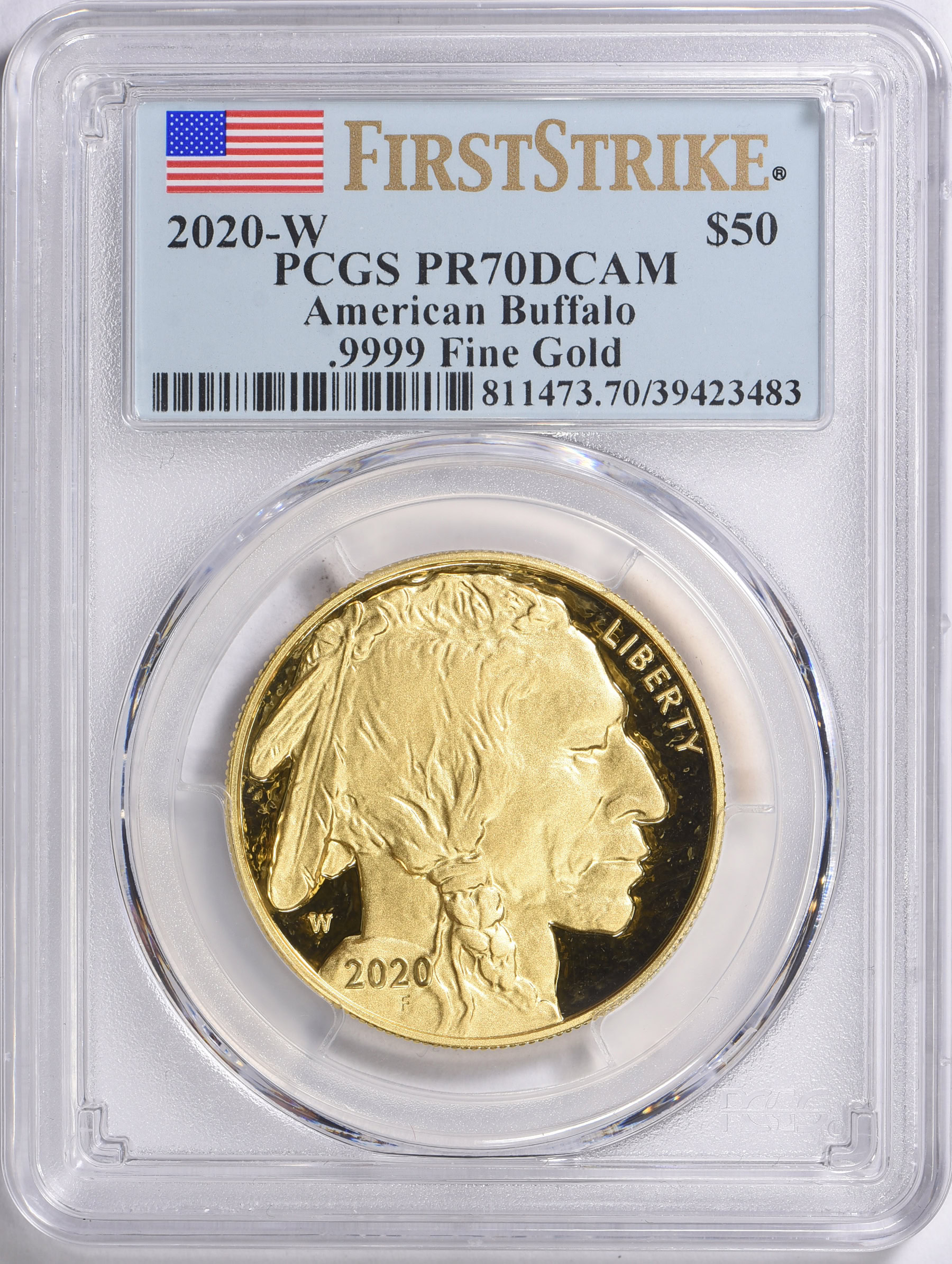 2020-W $50 One-Ounce Gold American Buffalo First Strike PCGS Proof-70 DCAM (Item 1758222 ...