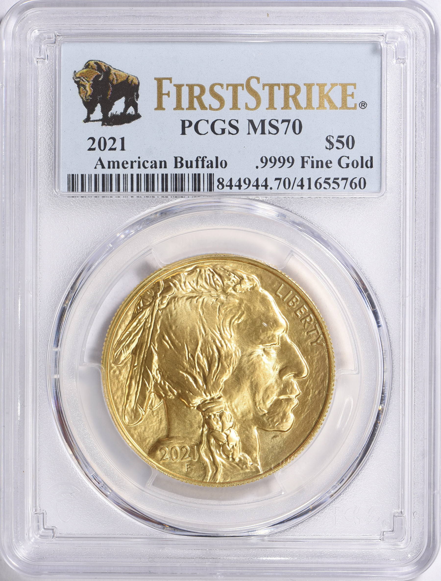 2021 $50 One-Ounce Gold American Buffalo First Strike PCGS MS-70 (Item 1758223 ...