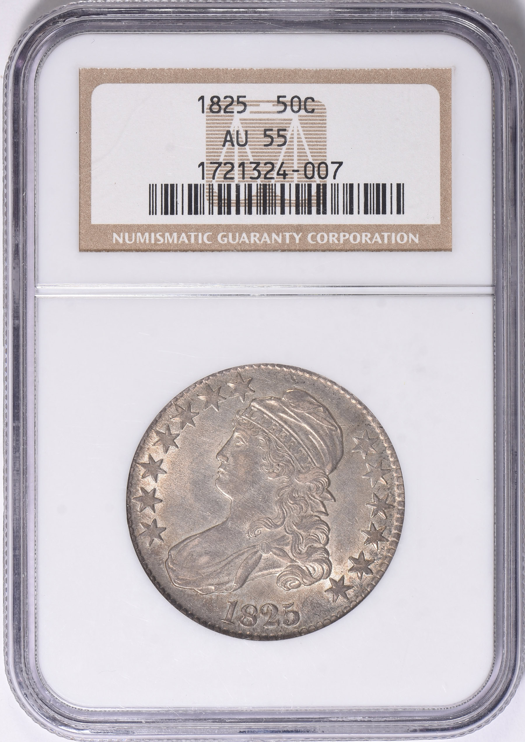 1825 Capped Bust Half Dollar NGC AU-55 (Item 1758263) | GreatCollections Coin Auctions