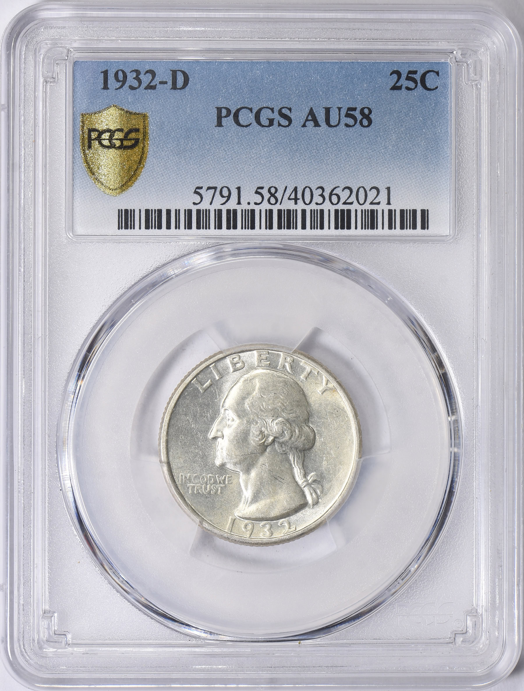 1932-D Washington Quarter PCGS AU-58 (Item 1758365) | GreatCollections Coin Auctions