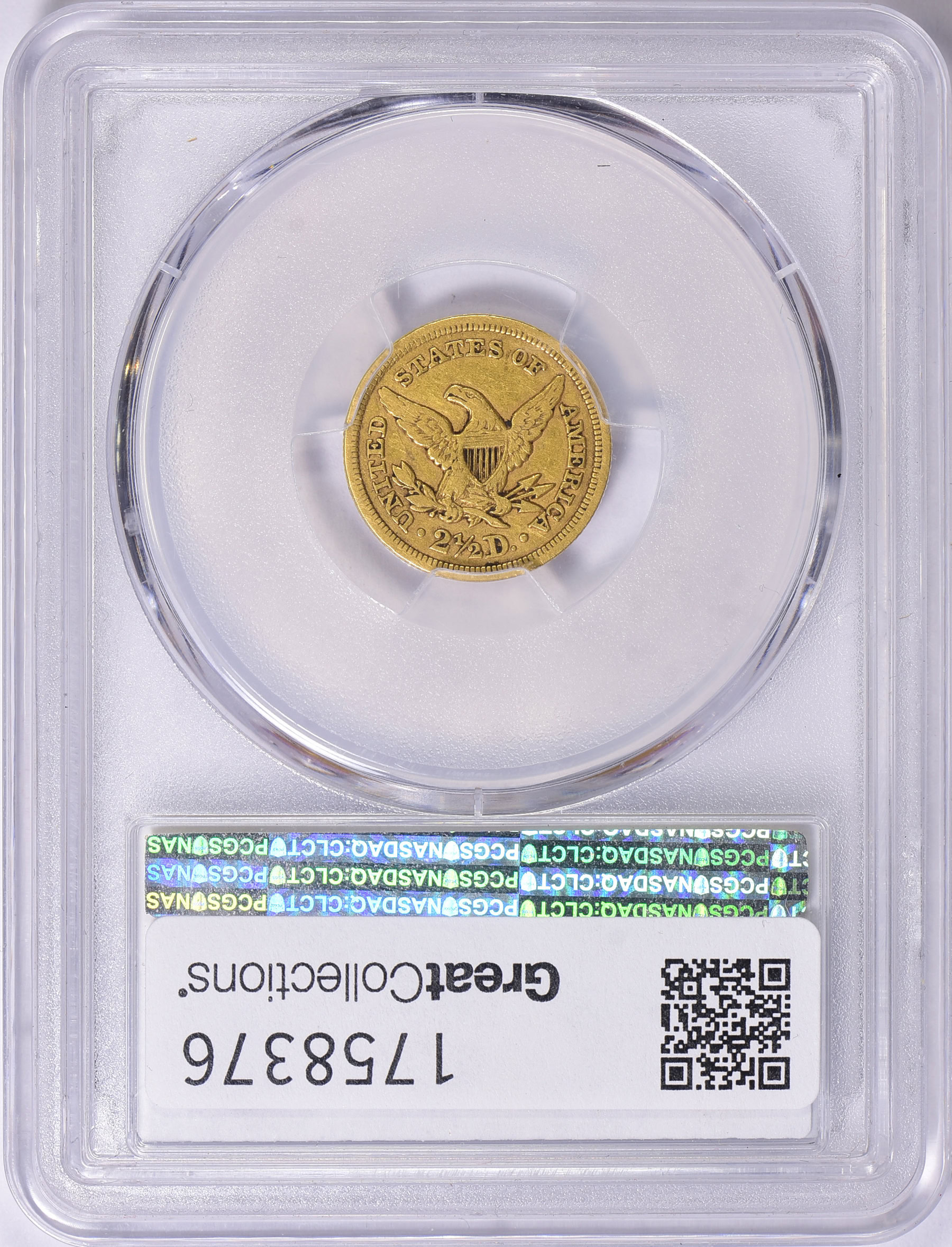 1848 Liberty Gold Quarter Eagle PCGS VF-35 (CAC Green) (Item 1758376 ...