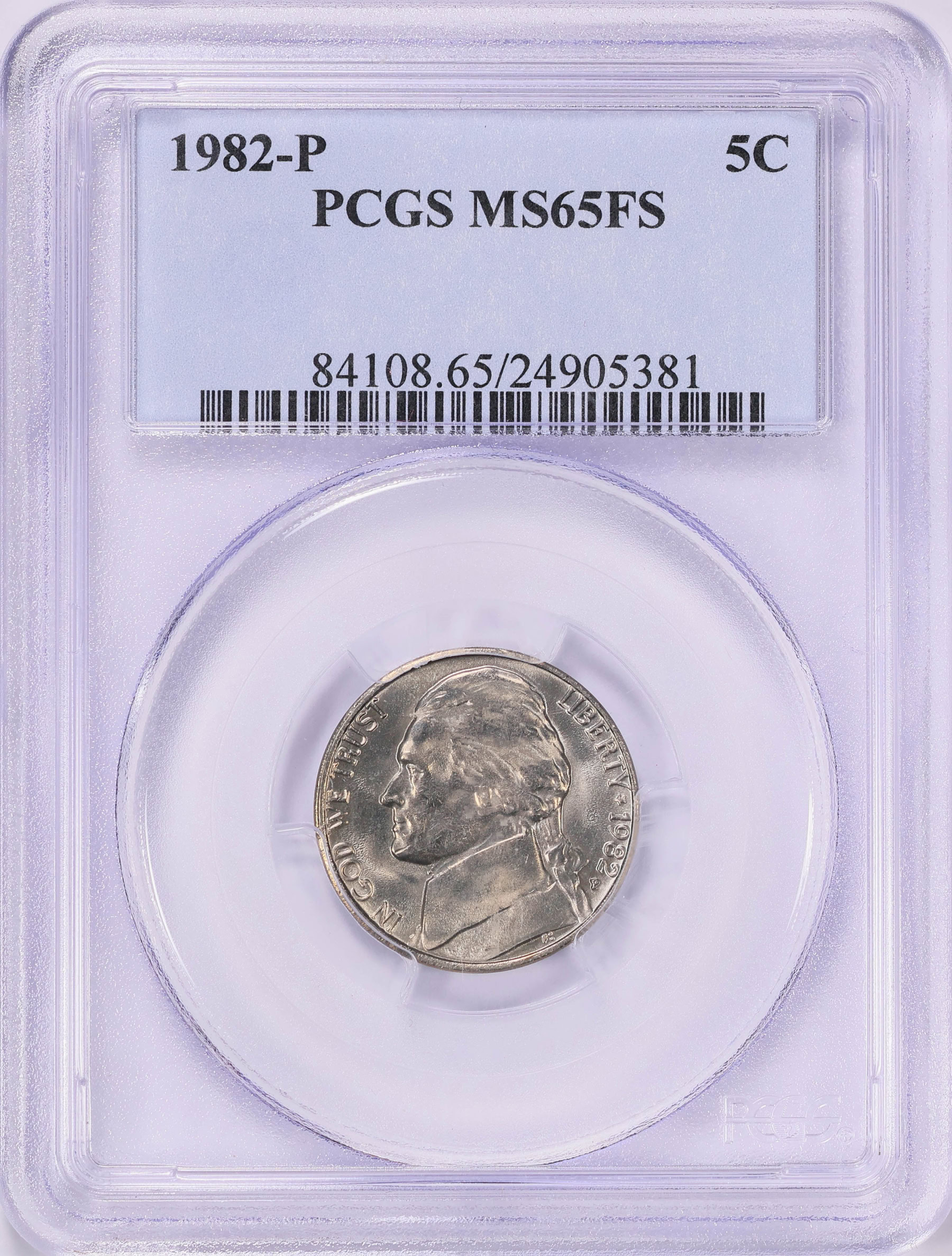 1982-P Jefferson Nickel PCGS MS-65 FS (Item 1758401) | GreatCollections ...