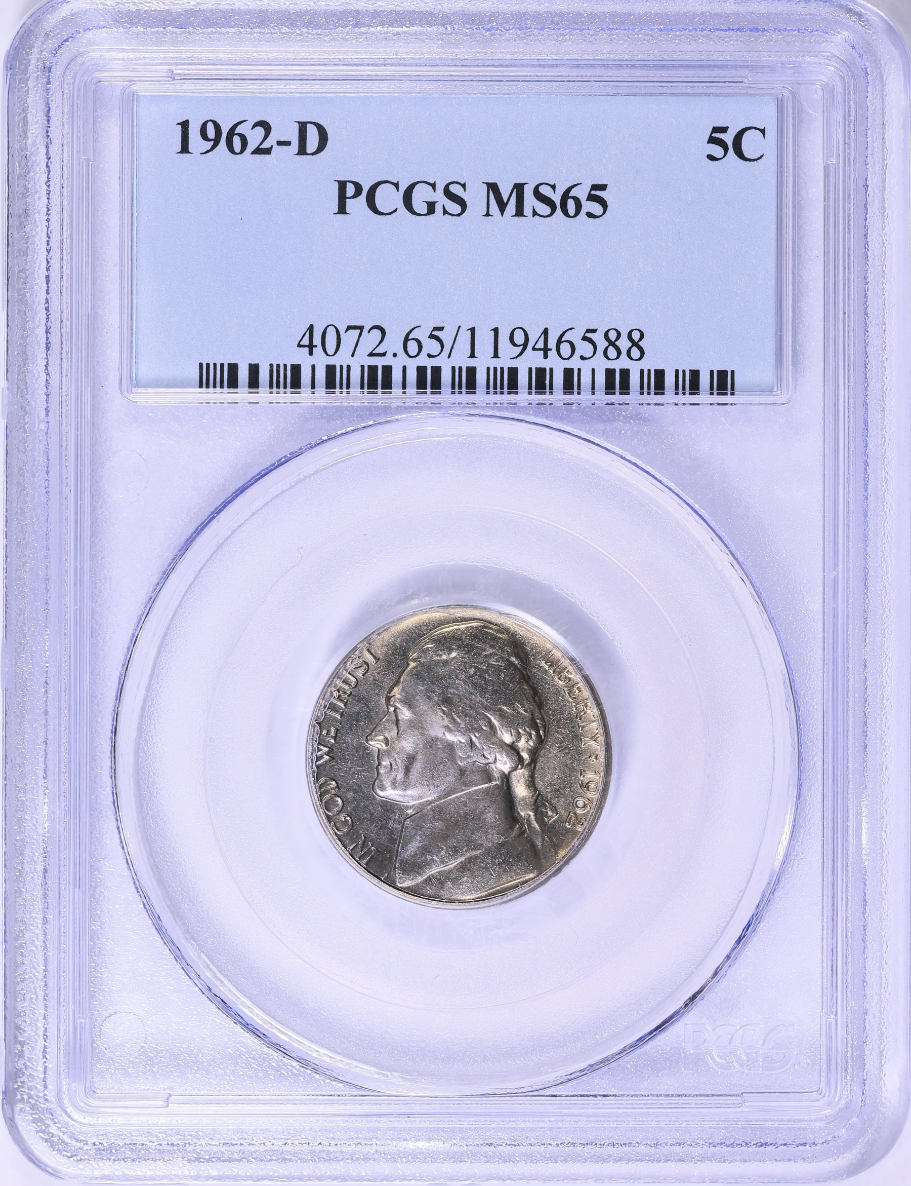 1962-D Jefferson Nickel PCGS MS-65 (Item 1758426) | GreatCollections ...