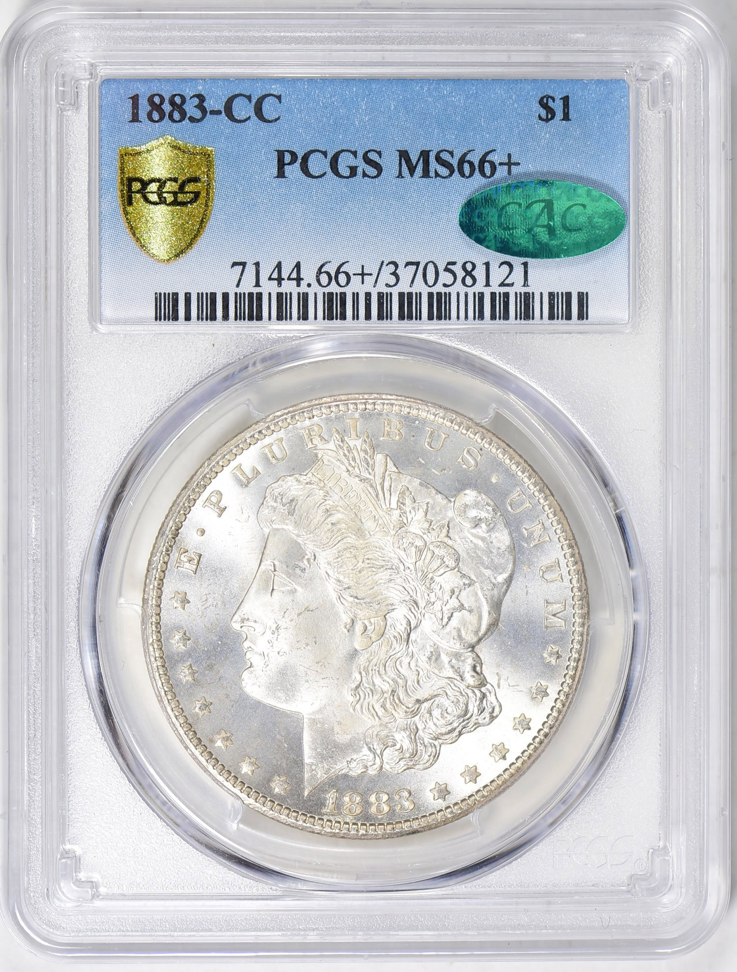 1883-CC Morgan Silver Dollar PCGS MS-66+ (CAC Green) (Item 1758544) | GreatCollections Coin Auctions