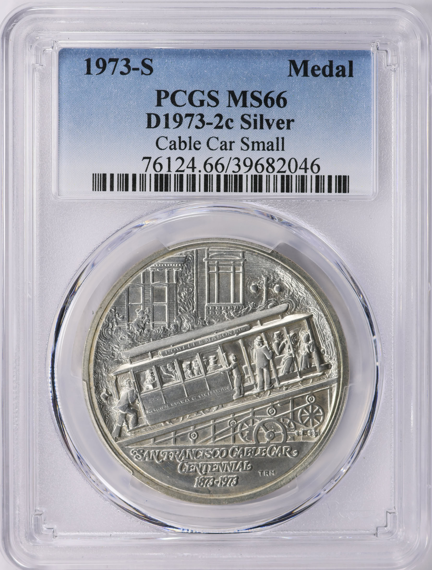1973-S San Francisco Cable Car Centenary Silver Medal Small D1973-2c ...