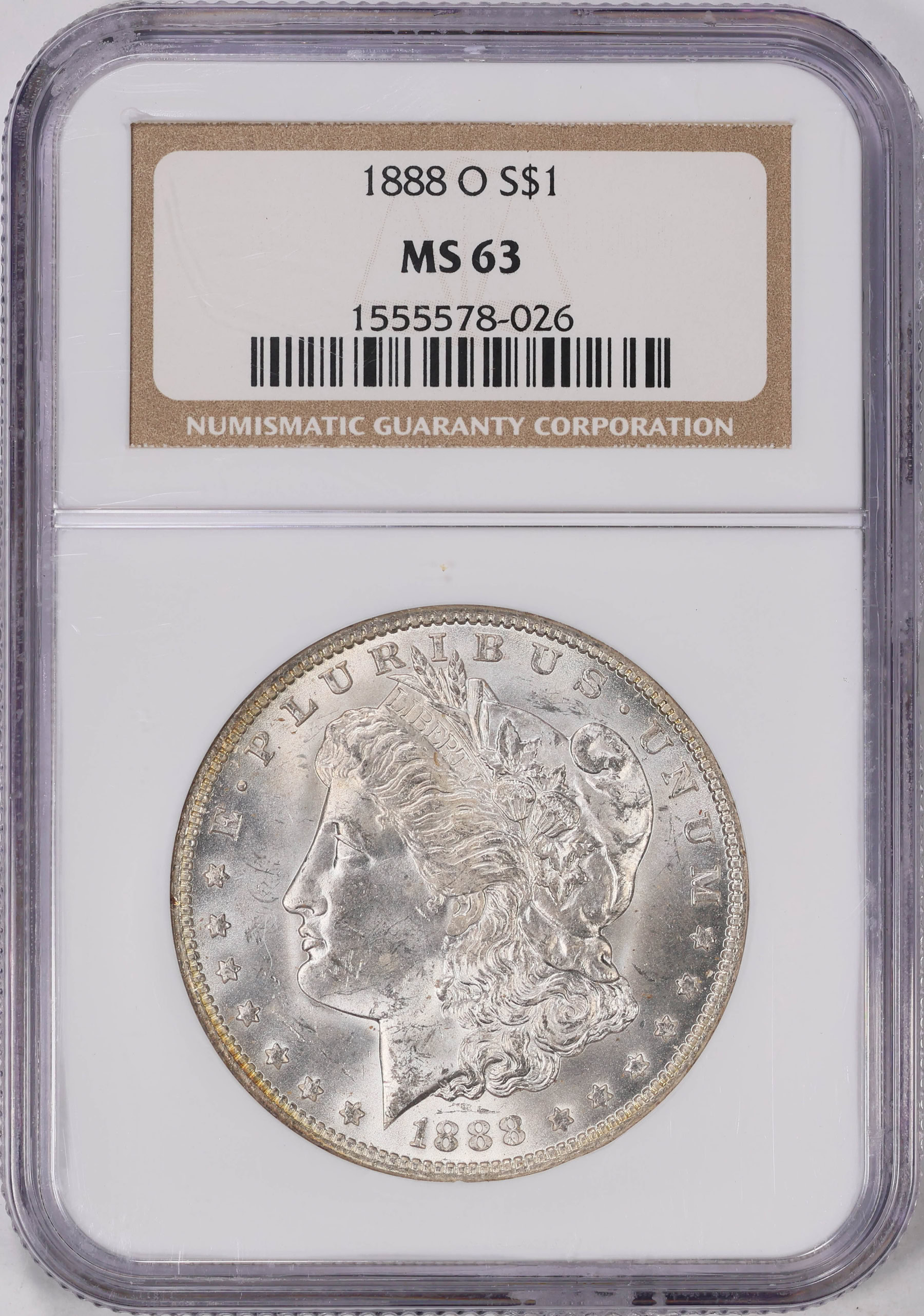 1888-O Morgan Silver Dollar NGC MS-63 (Item 1758636) | GreatCollections Coin Auctions