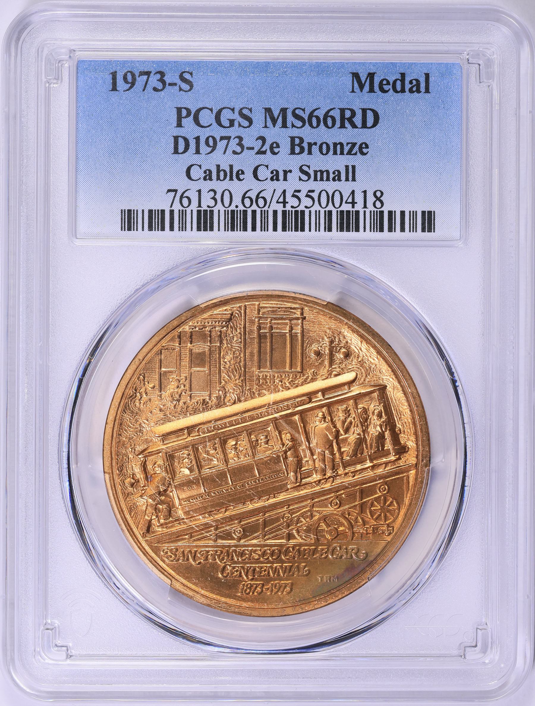 1973-S San Francisco Cable Car Centennial Bronze Medal Small D1973-2e ...