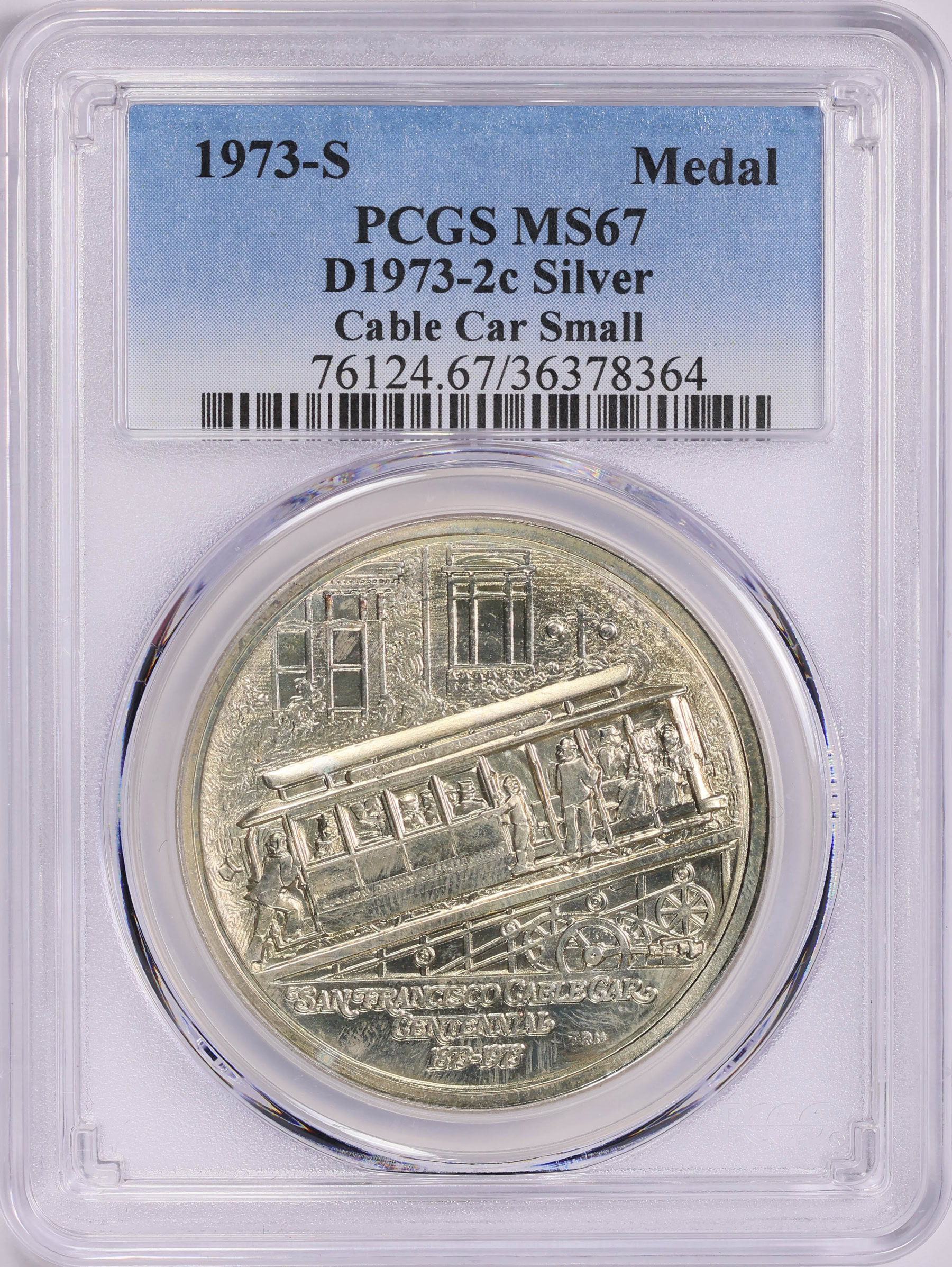 1973-S San Francisco Cable Car Centennial Silver Medal Small D1973-2c ...