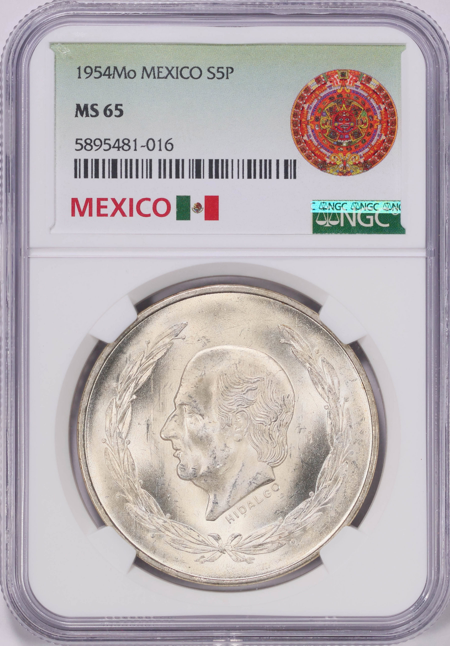 Mexico 1954-Mo Silver 5 Pesos KM-467 NGC MS-65 (Item 1758817 ...