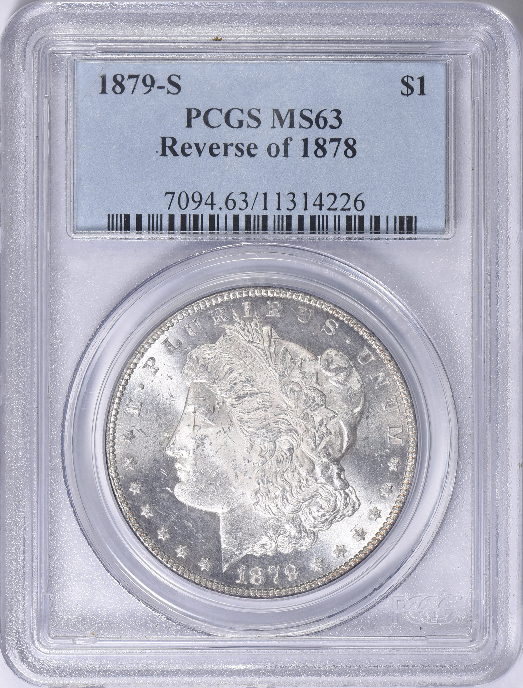 1879-S Morgan Silver Dollar Reverse of 1878 PCGS MS-63 (Item 1758848) | GreatCollections Coin ...