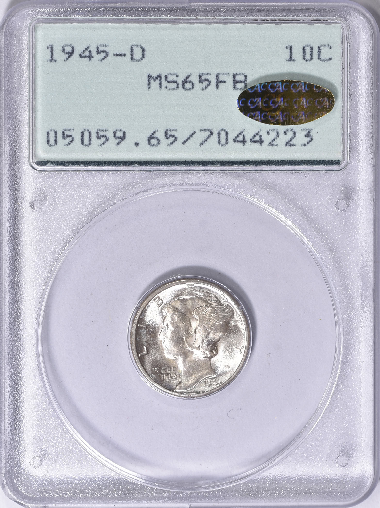 1945-D Mercury Dime PCGS MS-65 FB (CAC Gold) OGH (1st Gen) (Item 1758854) | GreatCollections ...
