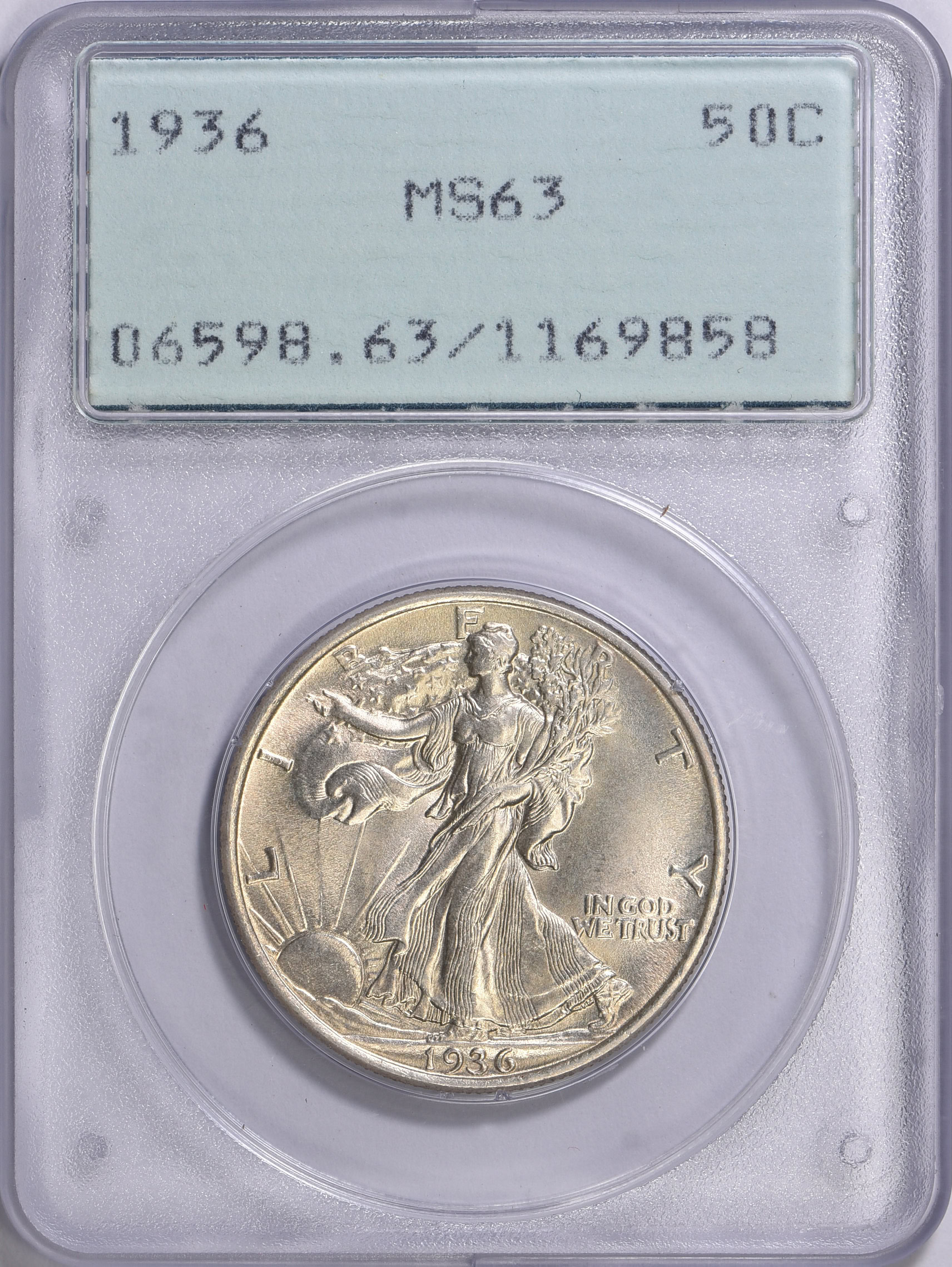 1936 Walking Liberty Half Dollar PCGS MS-63 OGH (1st Gen) (Item 1758919) | GreatCollections Coin ...