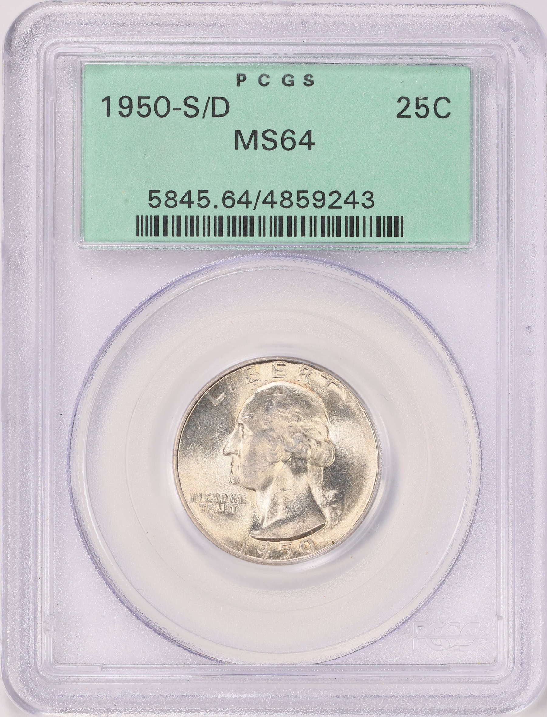 1950-S/D Washington Quarter PCGS MS-64 OGH (Item 1758966 ...