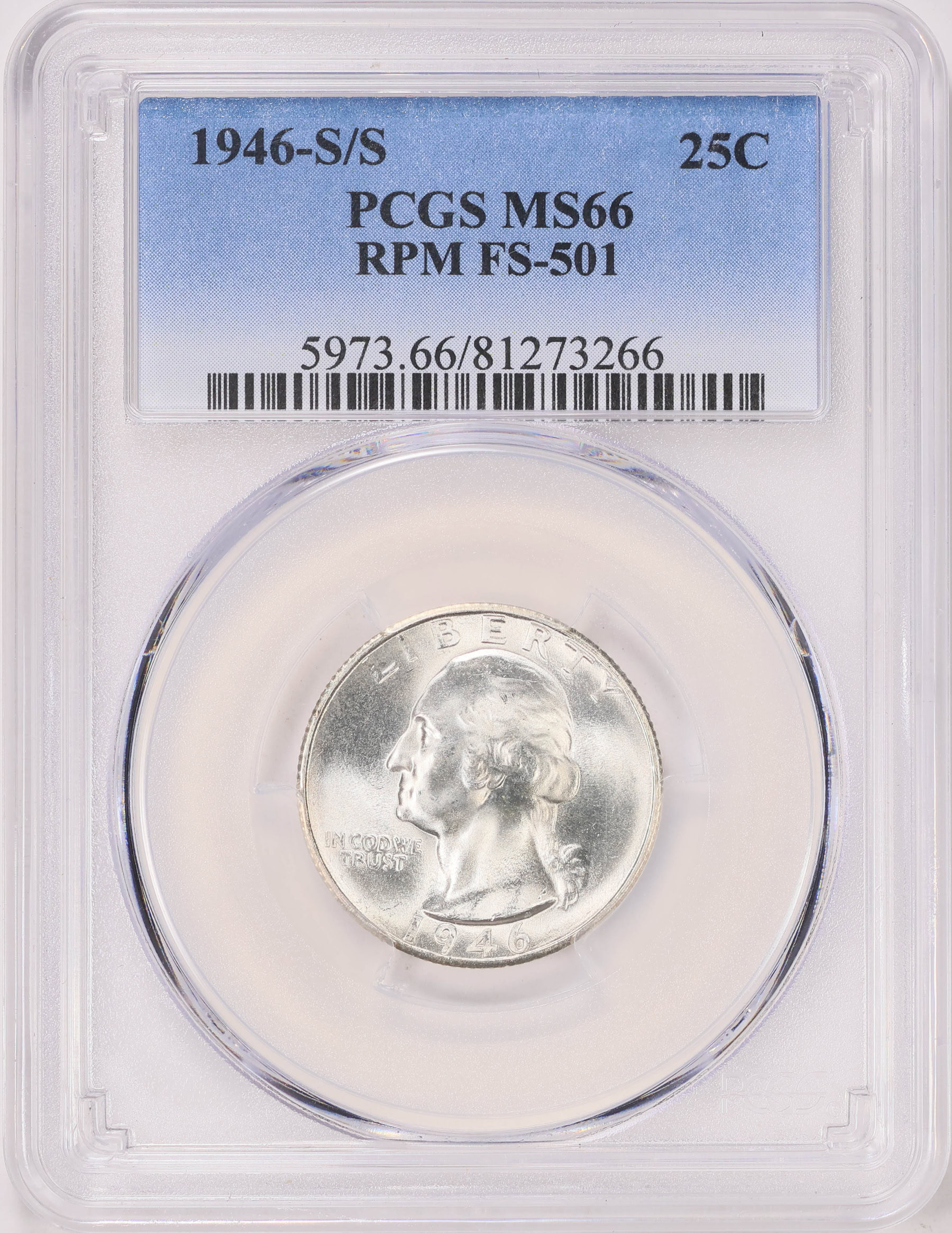 1946-S/S Washington Quarter Repunched Mintmark FS-501 PCGS MS-66 (Item 1758978 ...