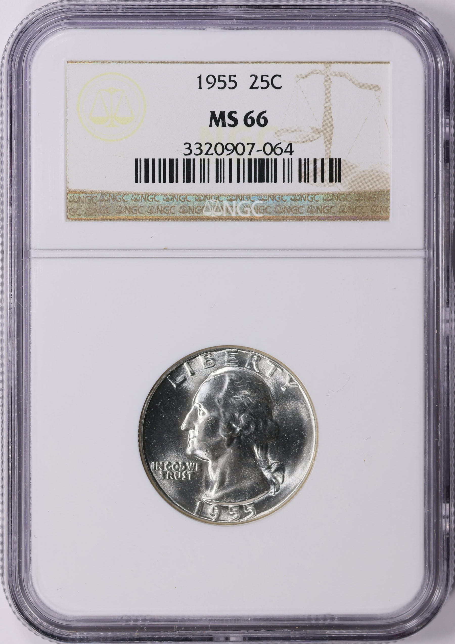 1955 Washington Quarter NGC MS-66 (Item 1758991) | GreatCollections ...