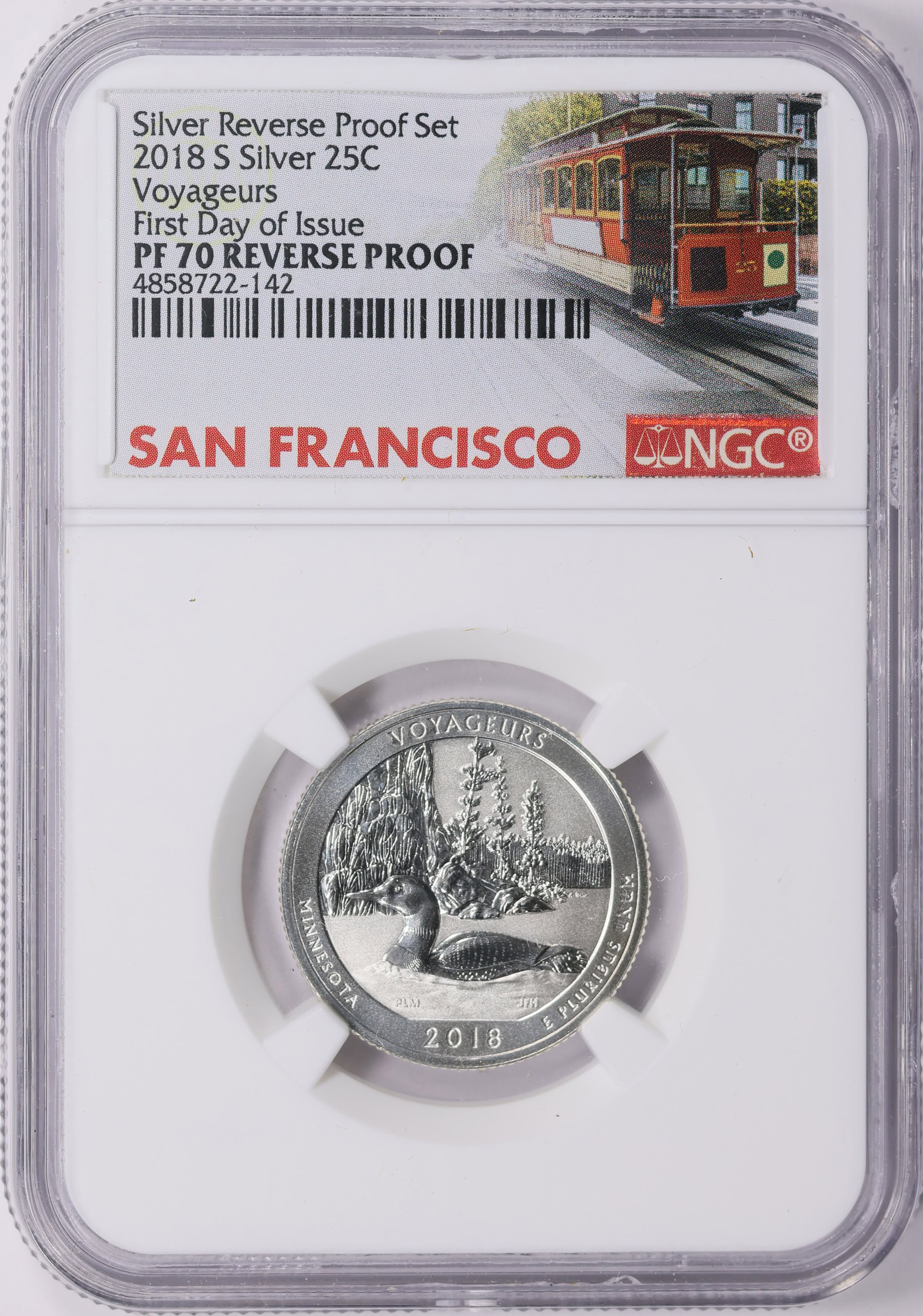 2018-S America the Beautiful Quarter Silver Voyageurs NP Reverse Proof ...