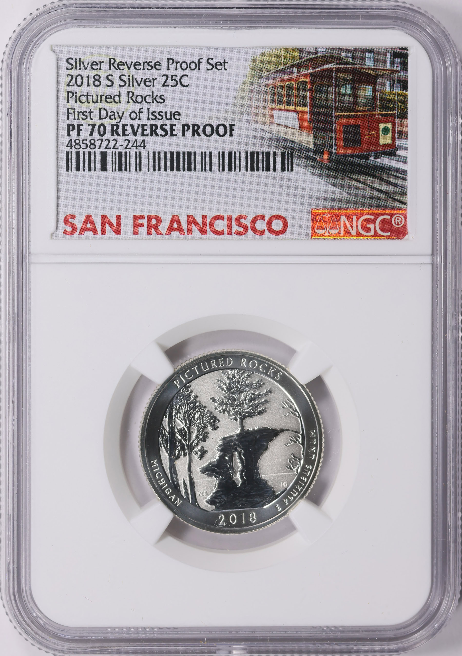 2018-S America the Beautiful Quarter Silver Pictured Rocks NP Reverse ...