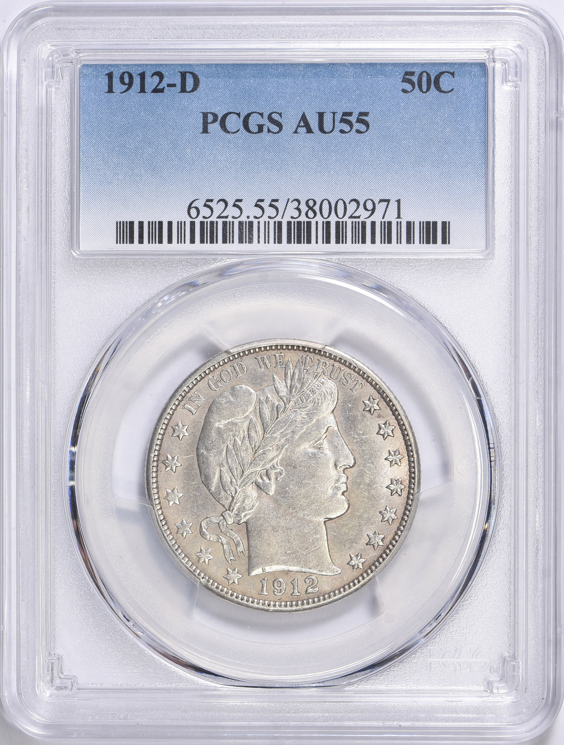 1912-D Barber Half Dollar PCGS AU-55 (Item 1759038) | GreatCollections Coin Auctions