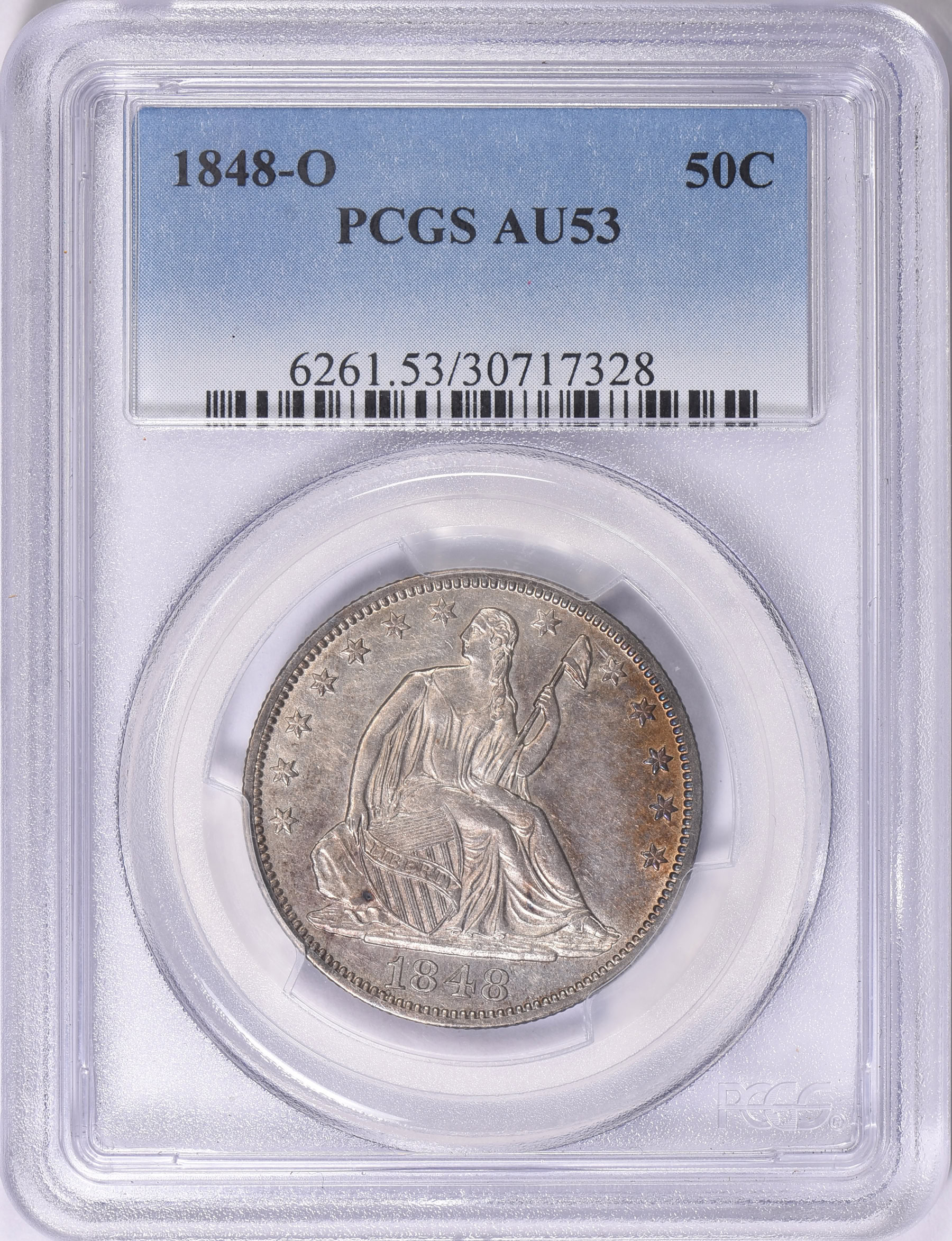1848-O Seated Liberty Half Dollar PCGS AU-53 (Item 1759044) | GreatCollections Coin Auctions