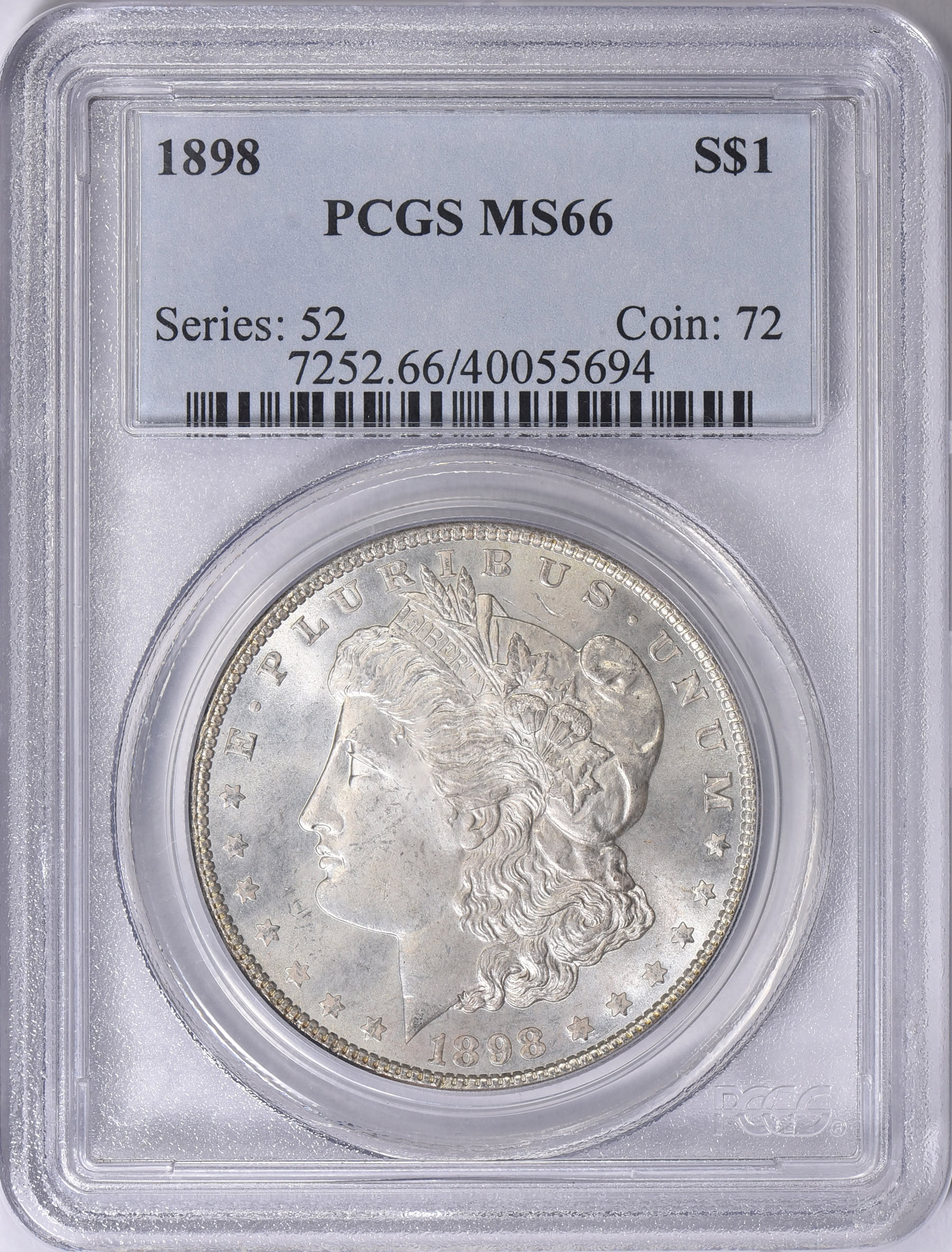 1898 Morgan Silver Dollar PCGS MS-66 (Item 1759055) | GreatCollections Coin Auctions