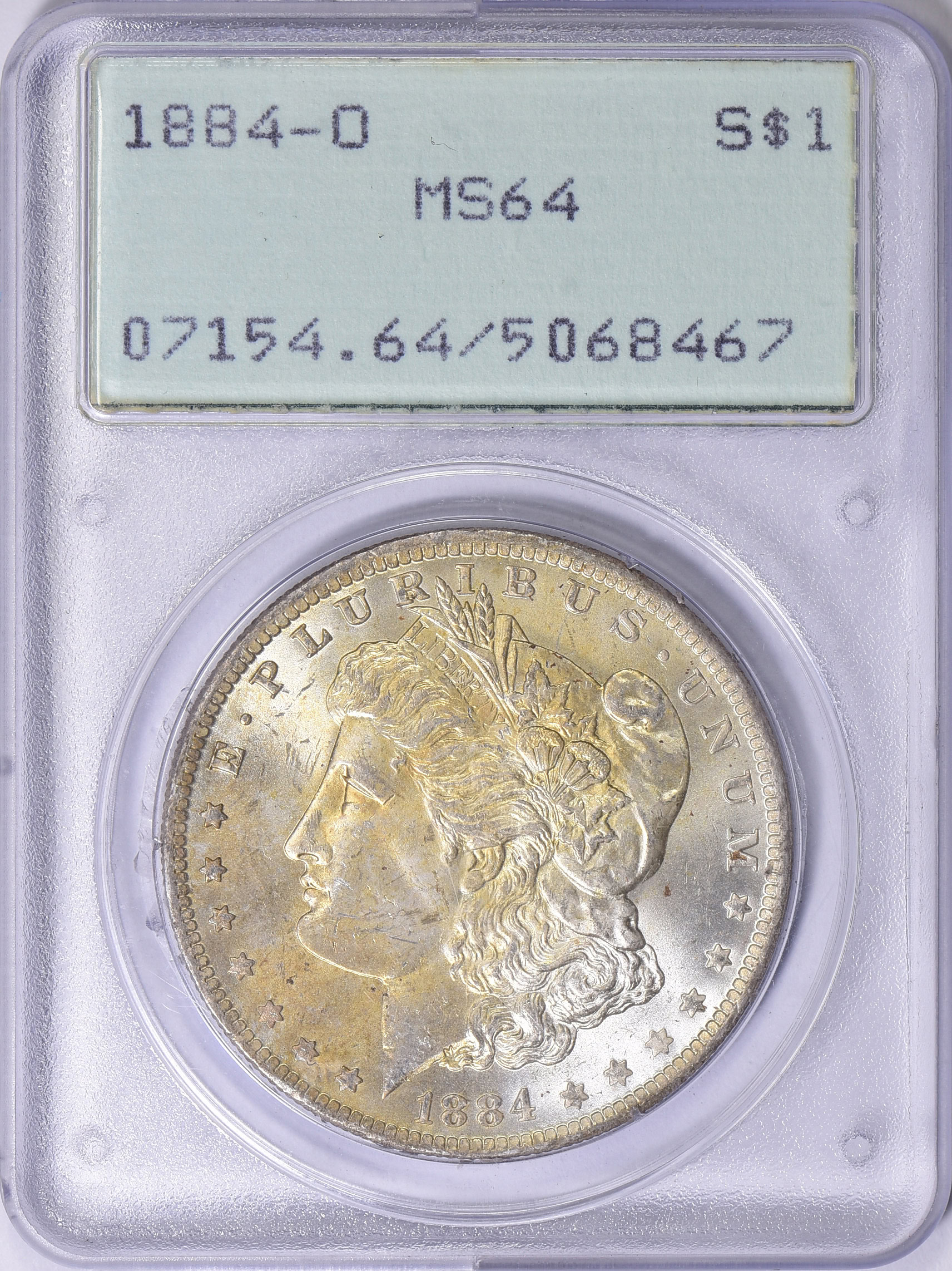 1884-O Morgan Silver Dollar PCGS MS-64 OGH (1st Gen) (Toned) (Item 1759059) | GreatCollections ...