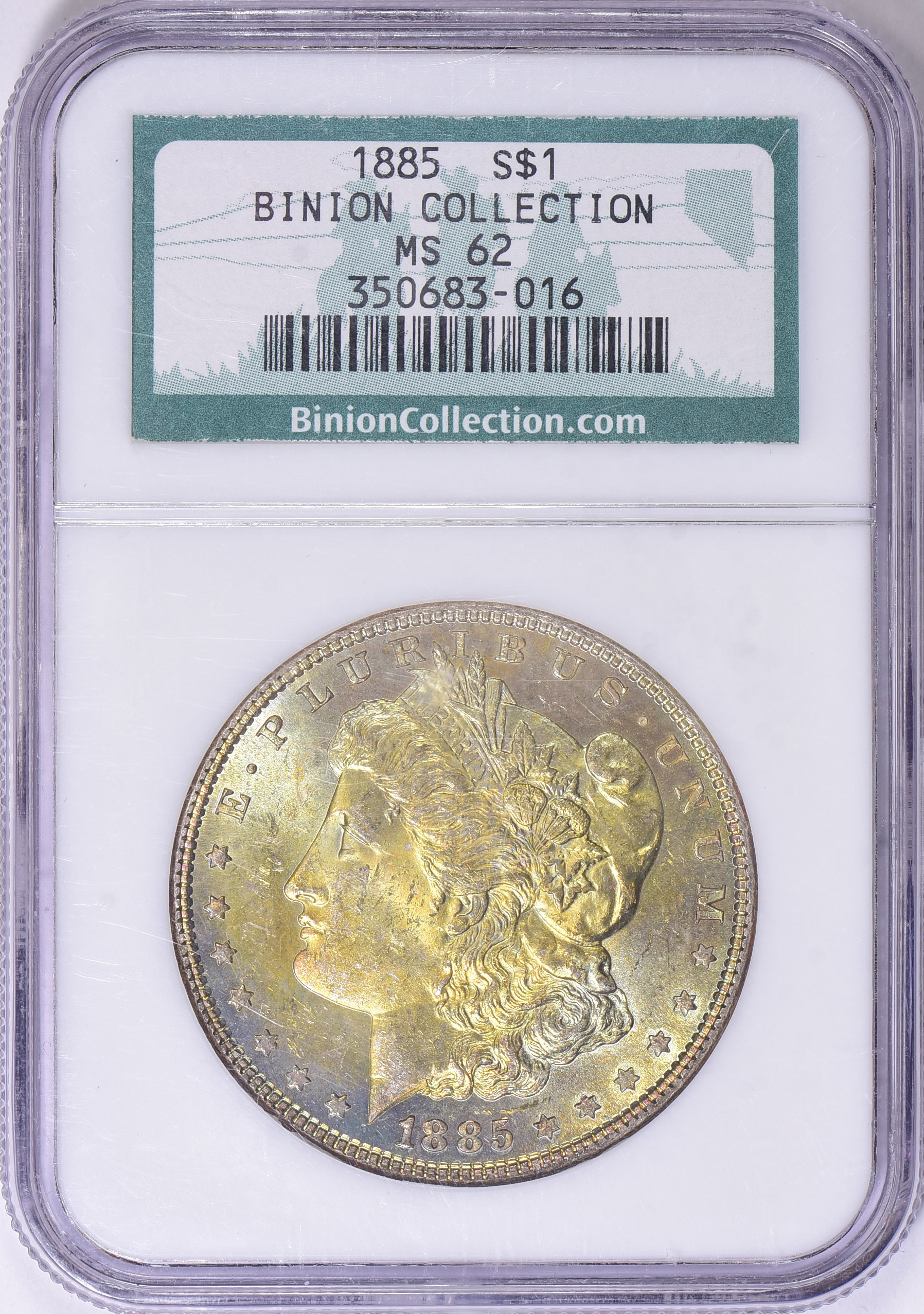 1885 Morgan Silver Dollar NGC MS-62 (Toned) (Binion Collection) (Item 1759098 ...